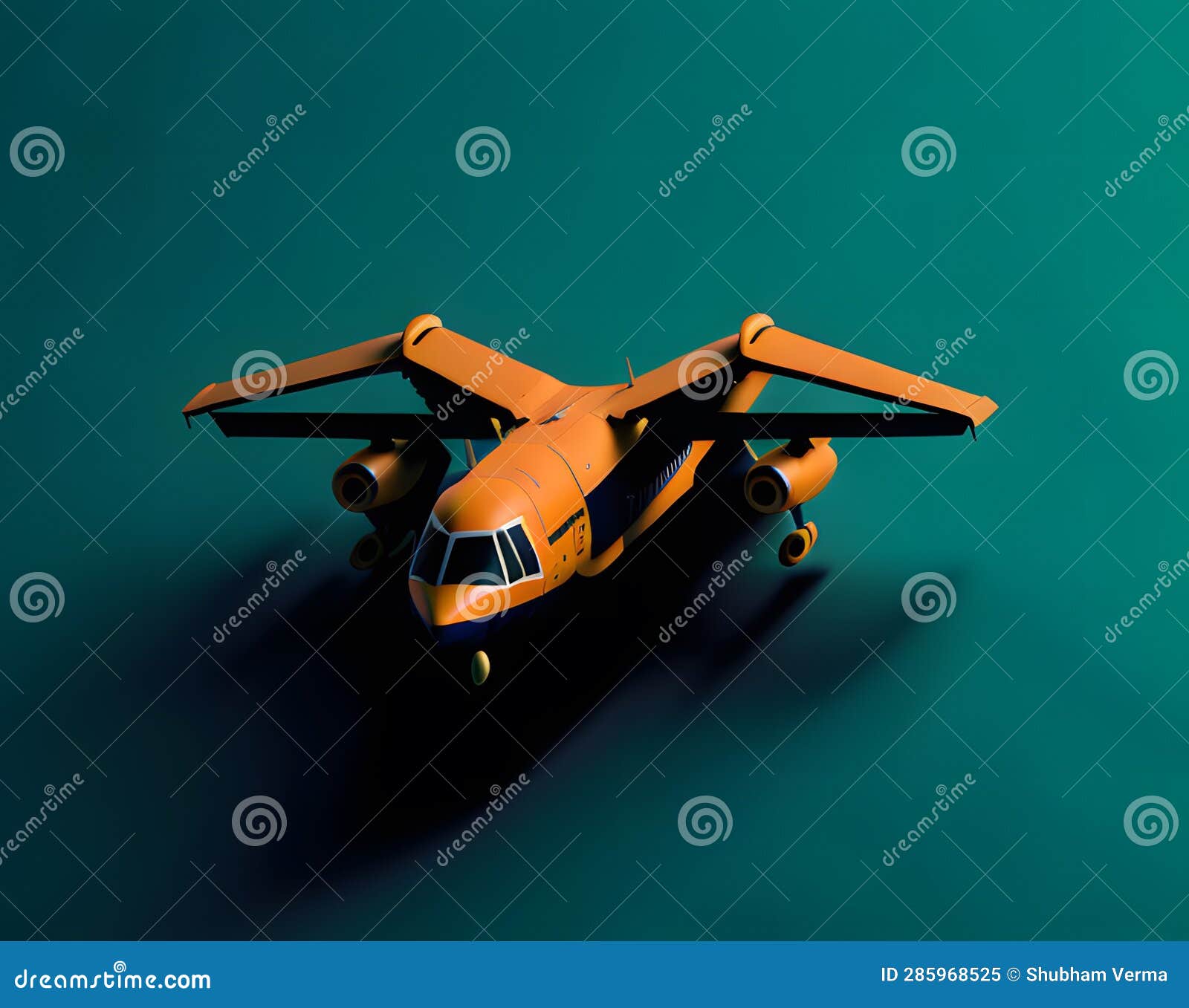 A Low Angle Shot of an Orange Aircraft on a Yellow Surface Stock ...