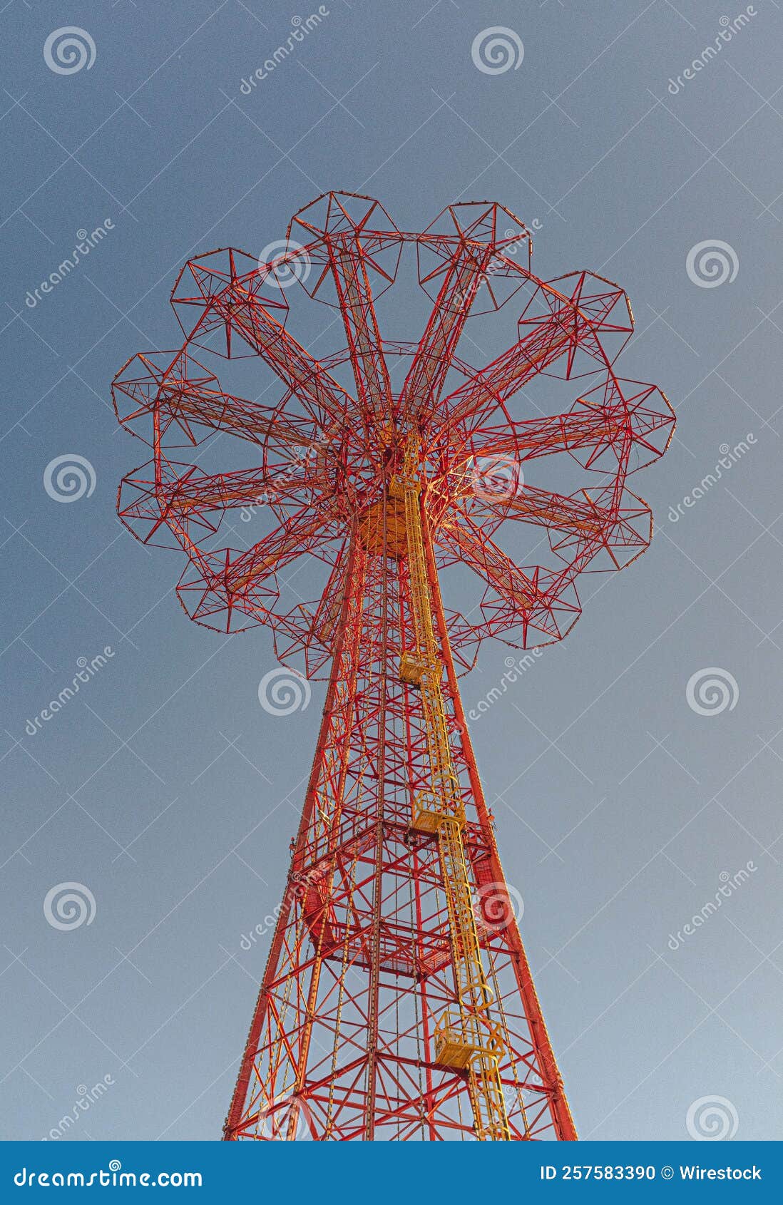 Low-angle Shot of a Parachute Jump at an Amusement Park Stock Photo ...