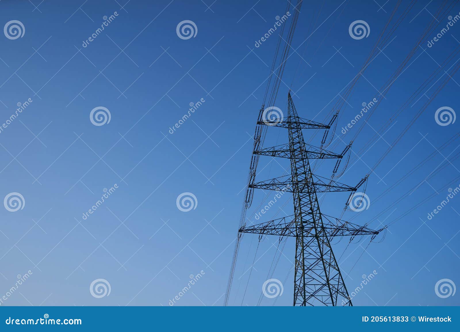 Low Angle Shot of a Power Line Structure Stock Image - Image of blue ...
