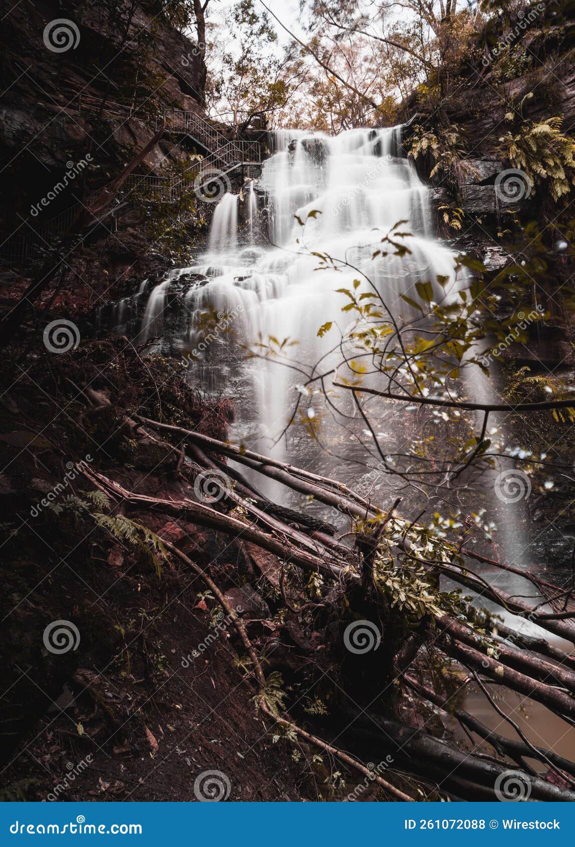 Low Angle Shot of a Raging Waterfalls Stock Photo - Image of horizontal ...