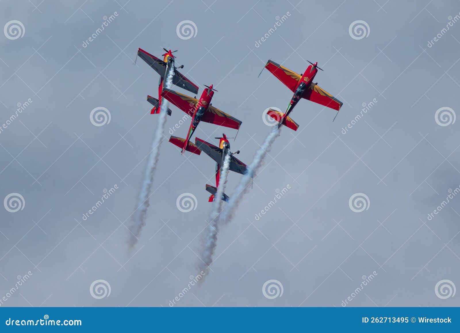 Low-angle Shot of Red Falcons during the Bray Air Display Air Show 2022 ...
