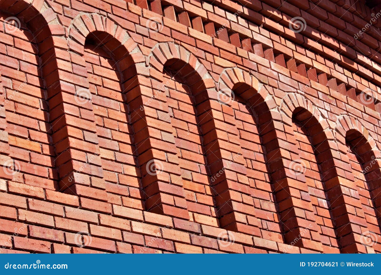 Low Angle Shot of Red Niches in a Brick Wall Stock Image - Image of ...