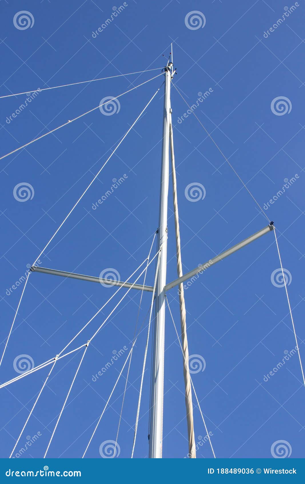Low Angle Shot of Sail Boat Spreader Under the Peaceful Sky Stock Photo ...