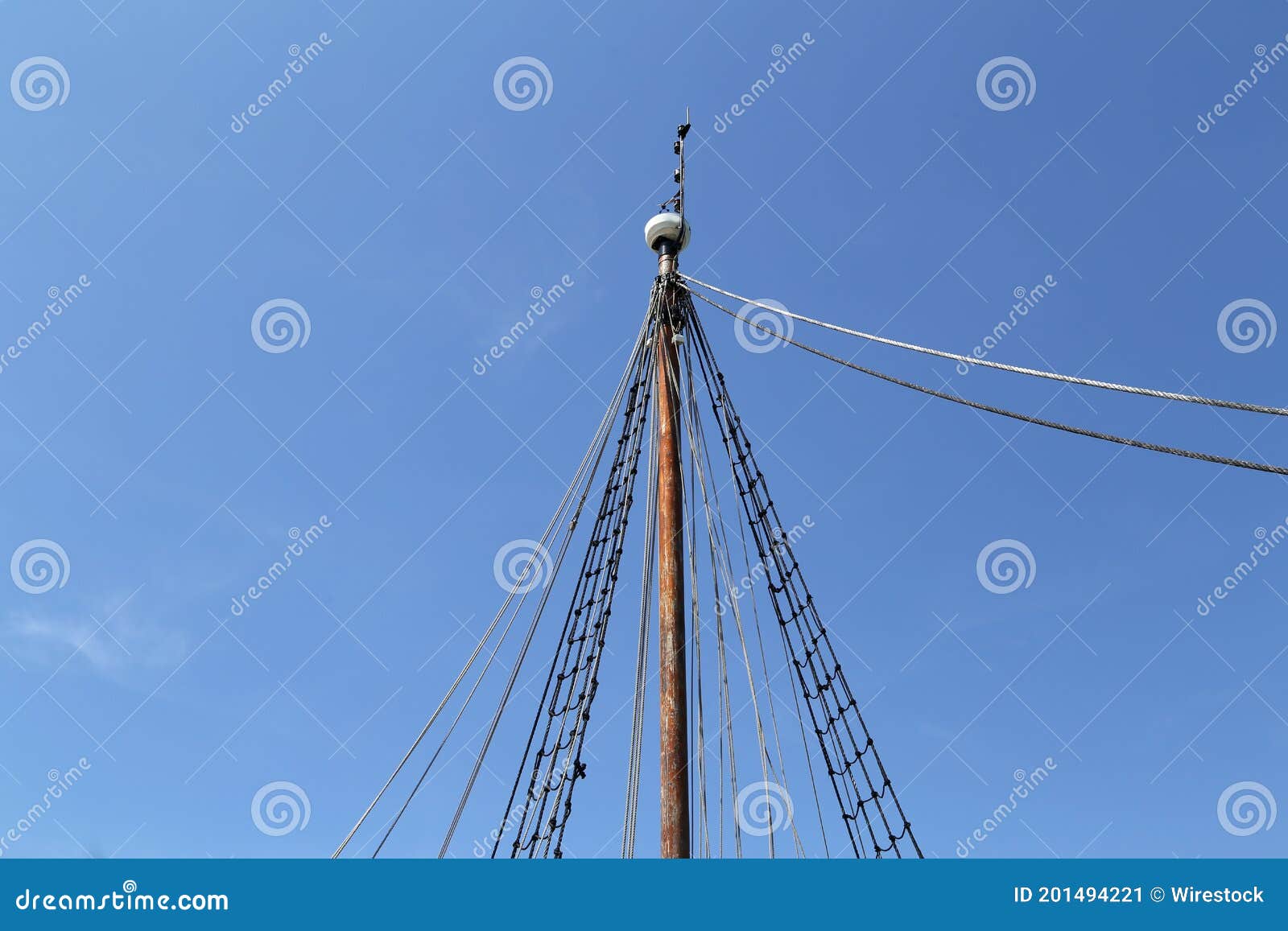 Low Angle Shot of a Sailing Ship Mast on a Sunny Day Stock Image ...