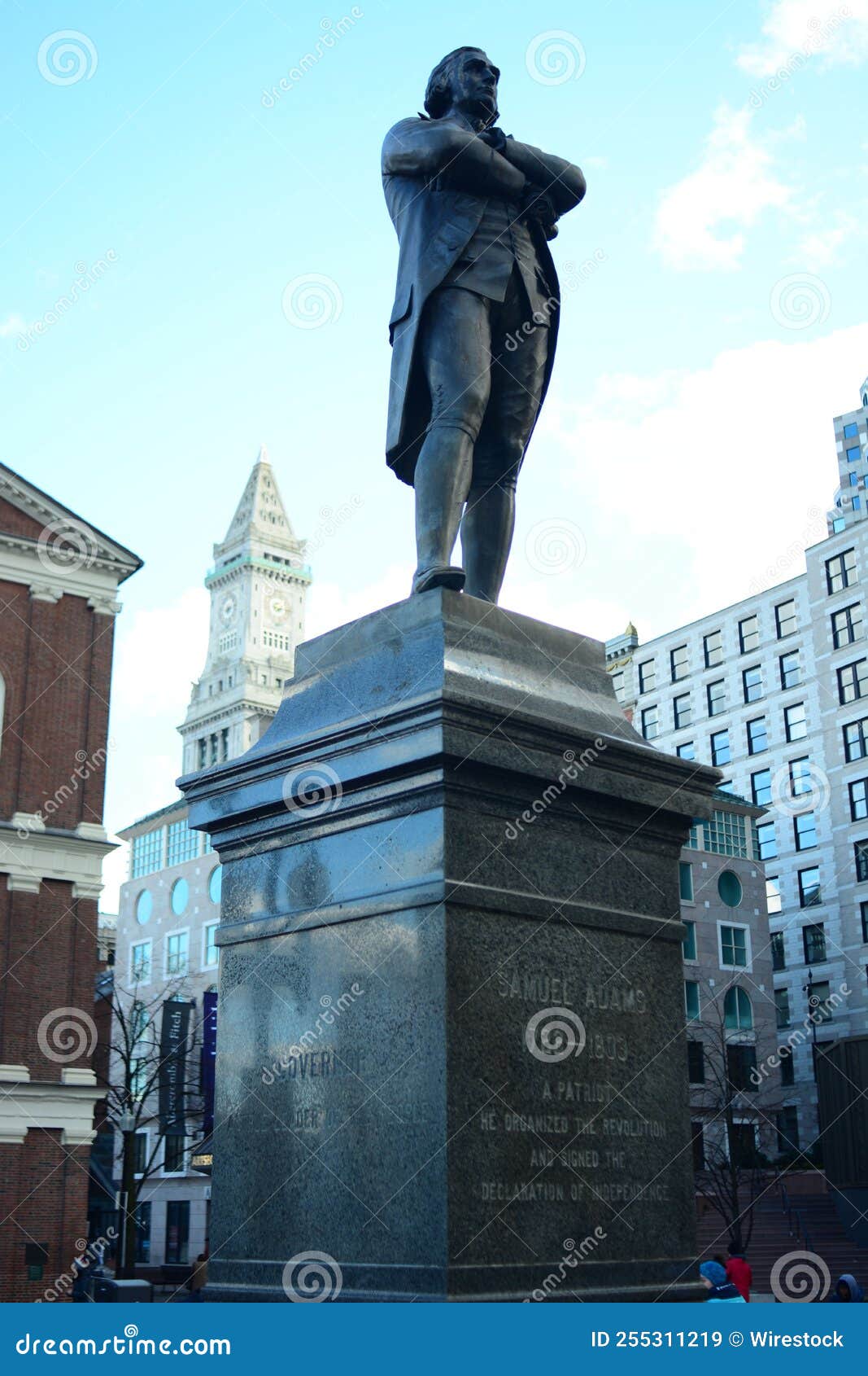 Low-angle Shot of the Samuel Adams Statue Against a Blue Sky Editorial ...