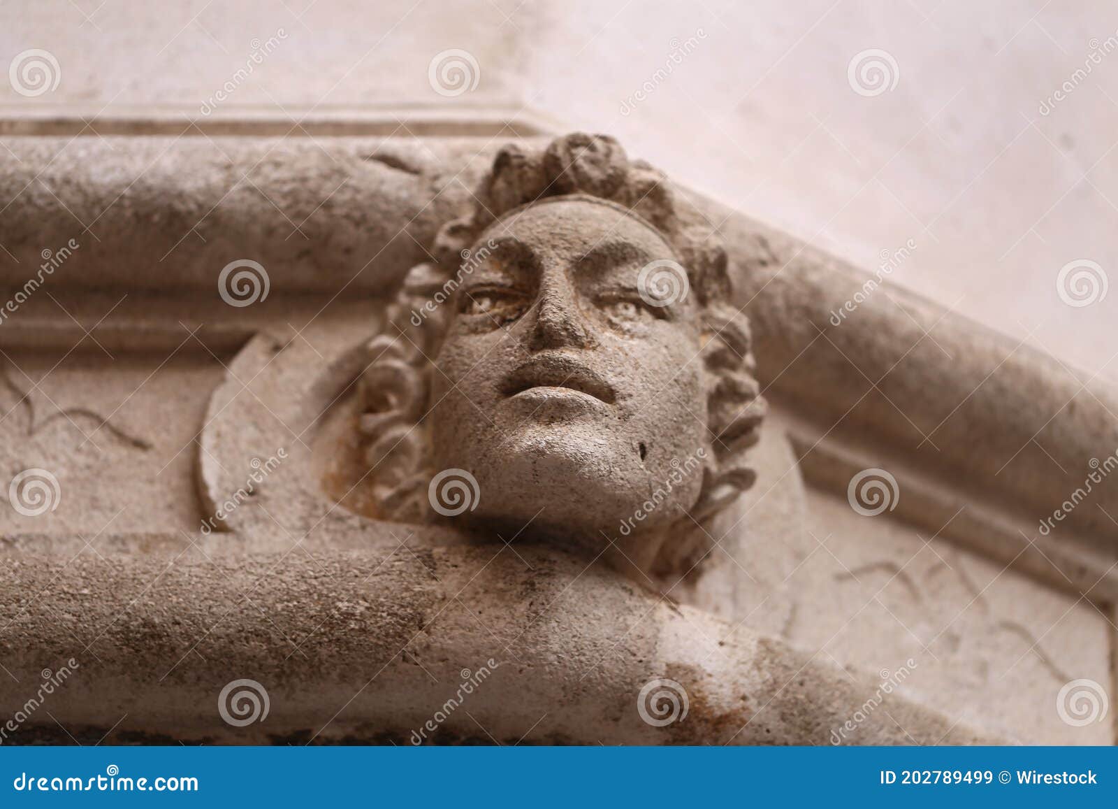 Low Angle Shot of a Sculptures Face Stock Image - Image of ancient ...