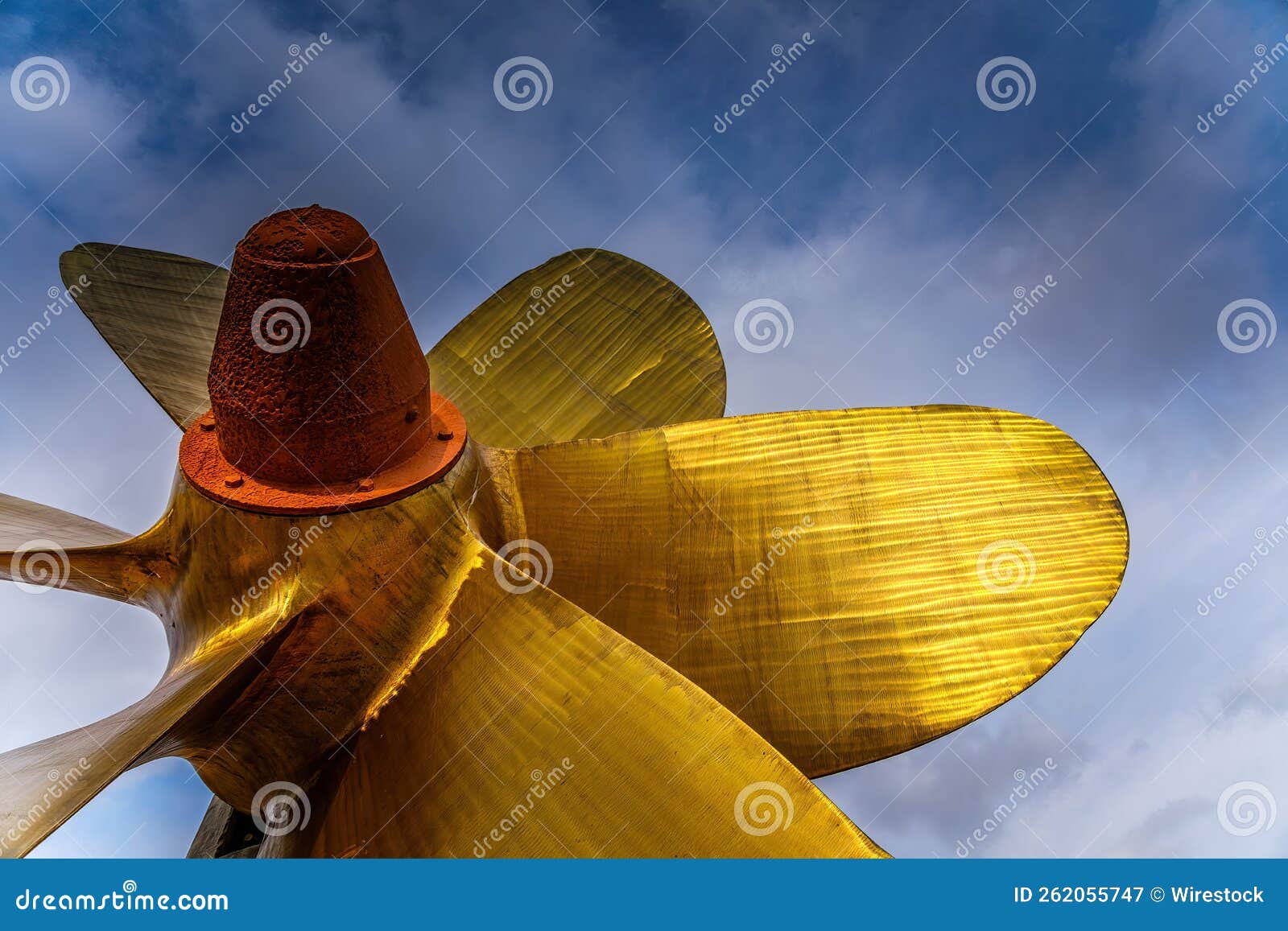 Low Angle Shot of Ship Brass Fan Blades Stock Image - Image of shipping ...