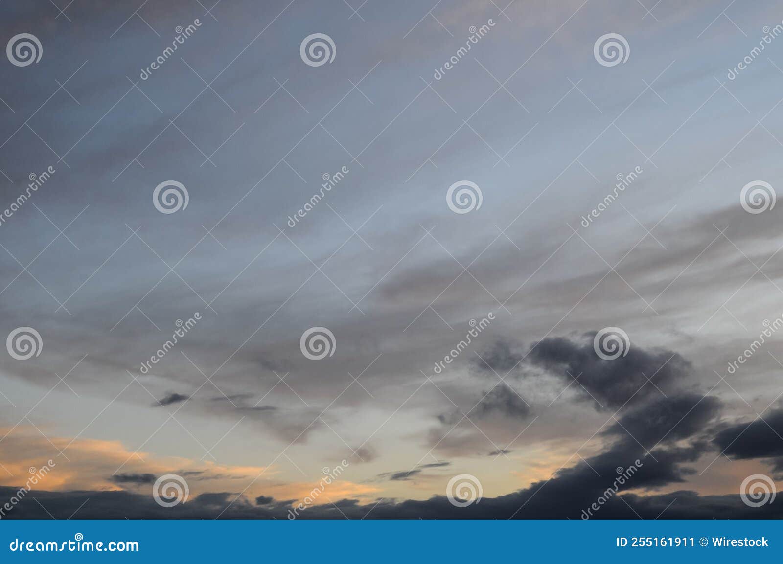 Low Angle Shot of the Sky during a Beautiful Sunset Filled with Clouds ...