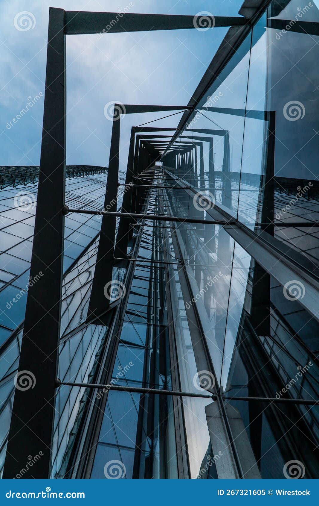 Low Angle Shot of a Skyscraper Staircase Leading To the Rooftop ...