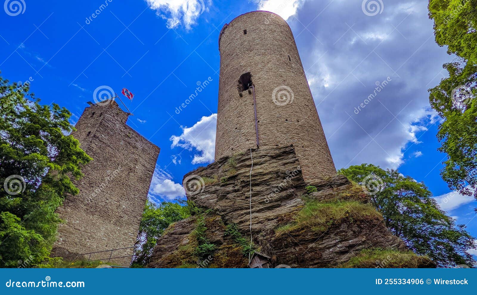 Low Angle Shot of a Stone Tower on Top of Big Rocks Stock Photo - Image ...