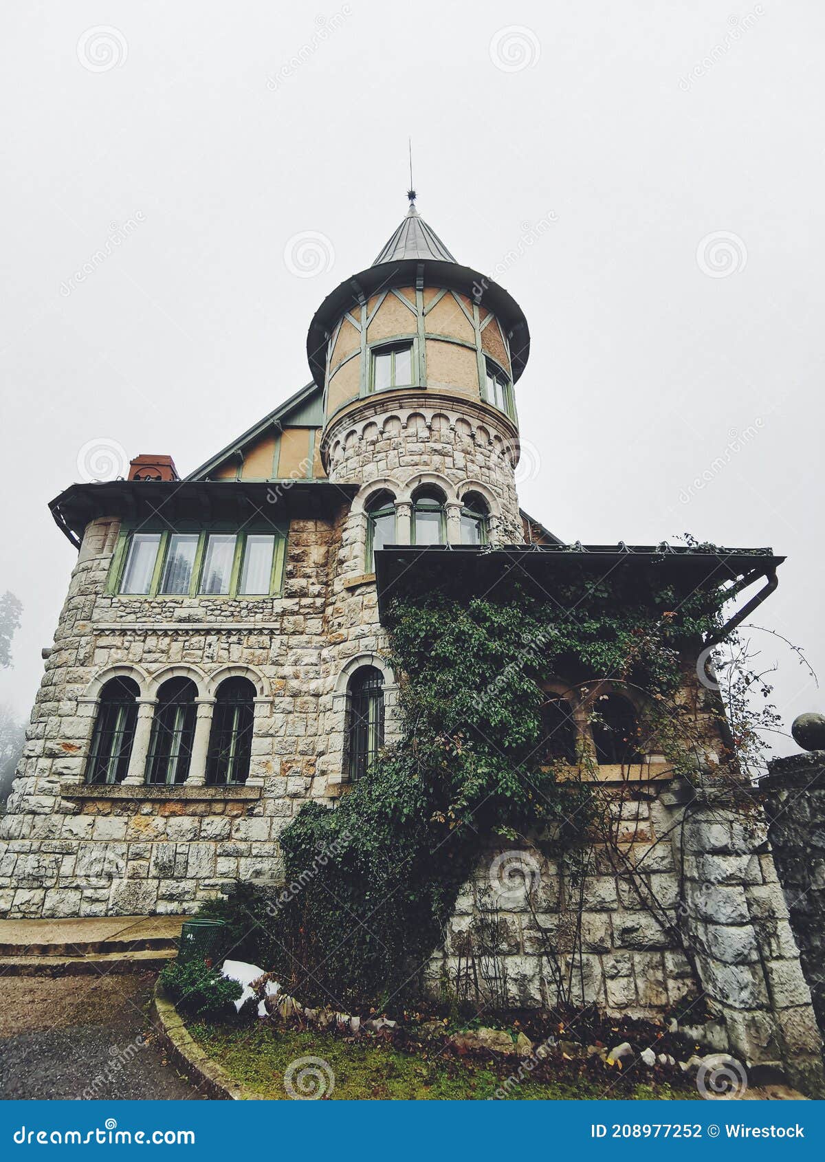 Low Angle Shot of a Stone Wall Castle with Greenery Stock Photo - Image ...