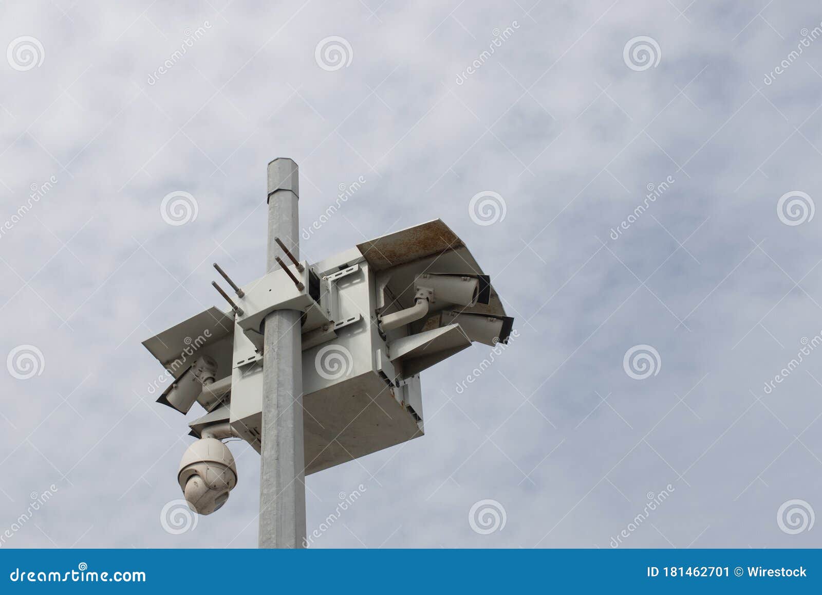 Low Angle Shot of Street Surveillance Cameras - Security Concept Stock ...