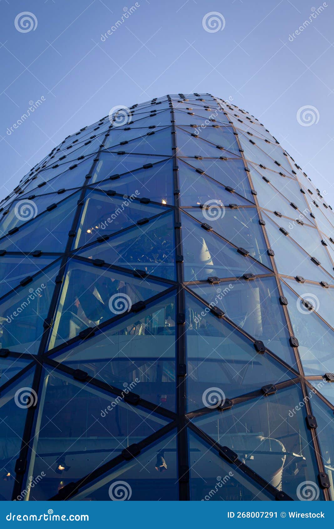 Low Angle Shot of a Tall Glass Building Stock Image - Image of interior ...