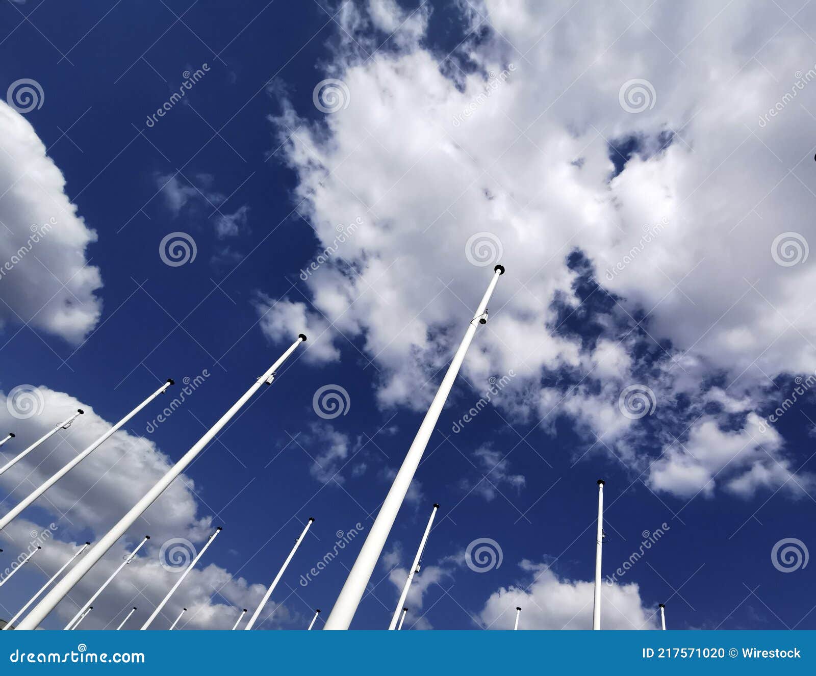 White Poles Rusting In The Holes For Fastening The Rope, Installed ...