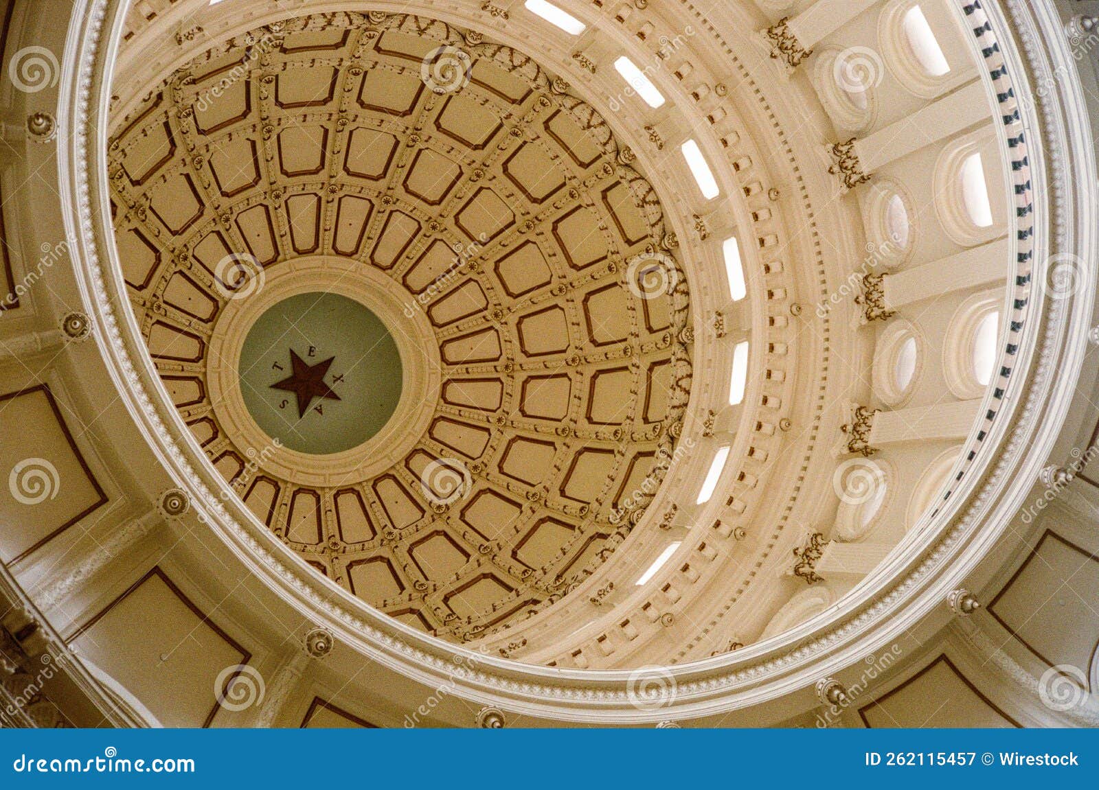 Low Angle Shot of the Texas State Capitol Dome Interior Design in ...