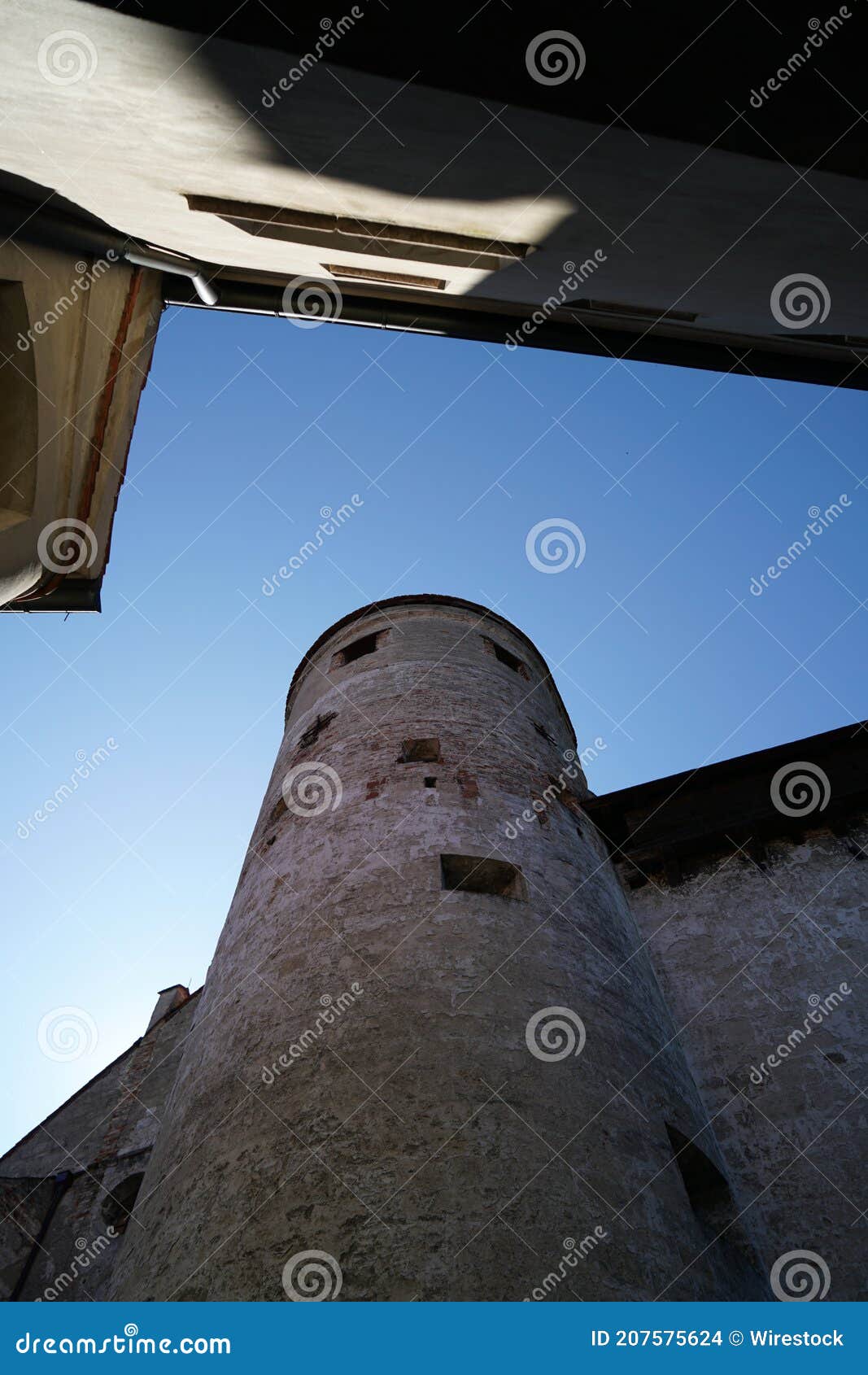 Low Angle Shot of a Tower of an Old Medieval Castle Stock Photo - Image ...