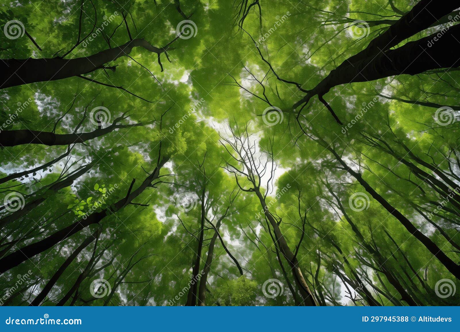Low-angle Shot of Towering Trees with Sprawling Canopy Stock Photo ...