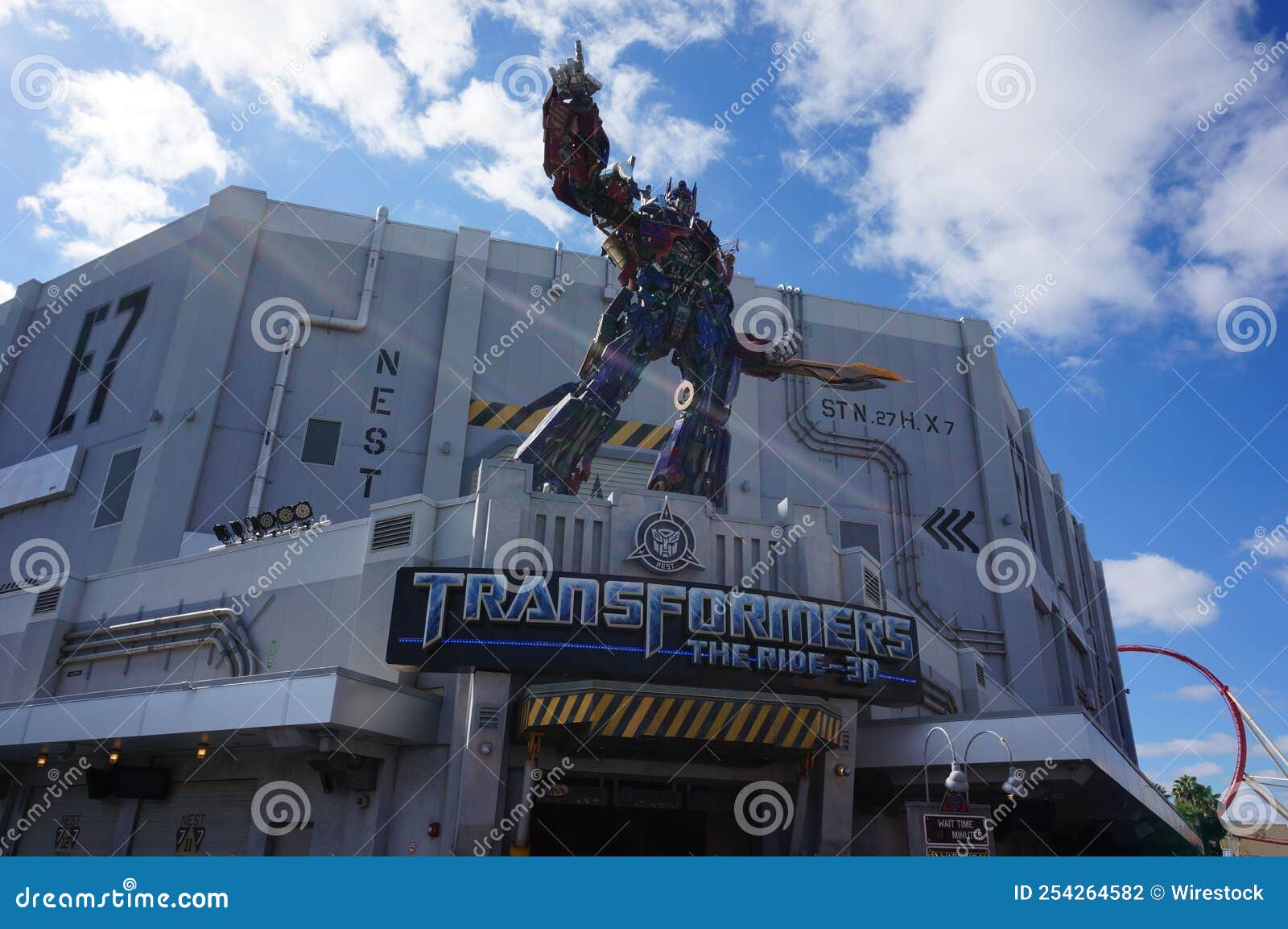 Low Angle Shot of the Transformers the Ride Attraction in Universal ...