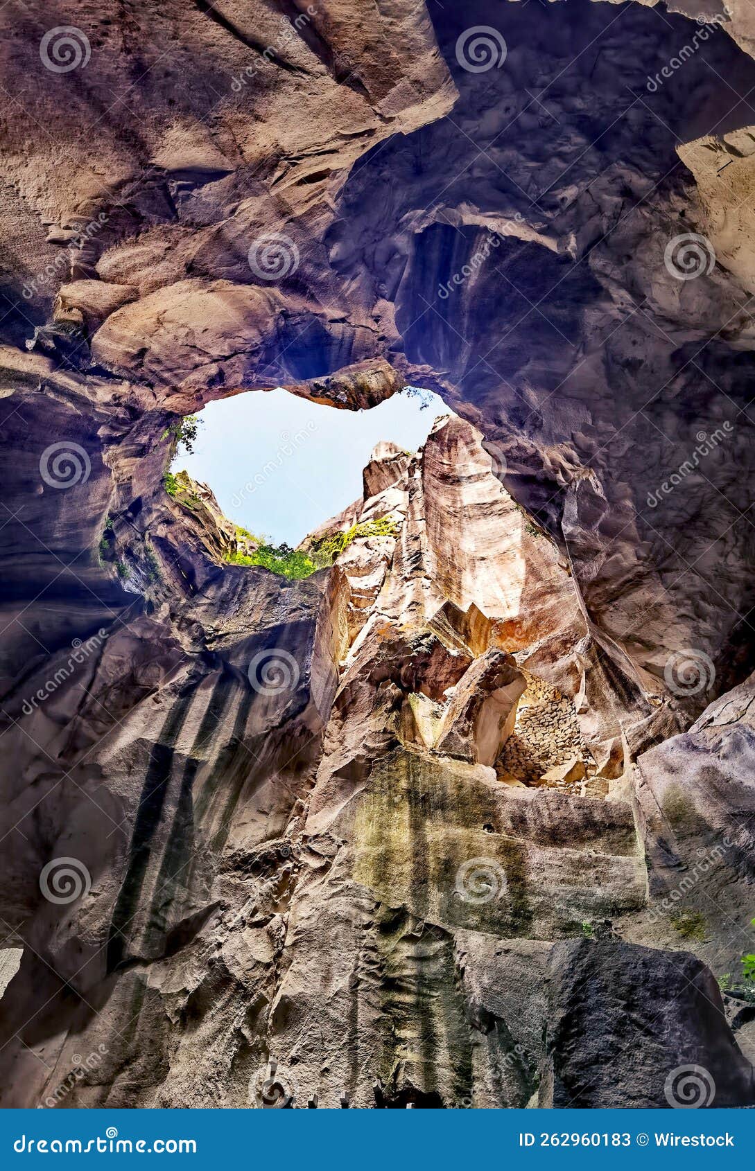 Low Angle of a Strange Stone Cave. Stock Image - Image of abstract ...