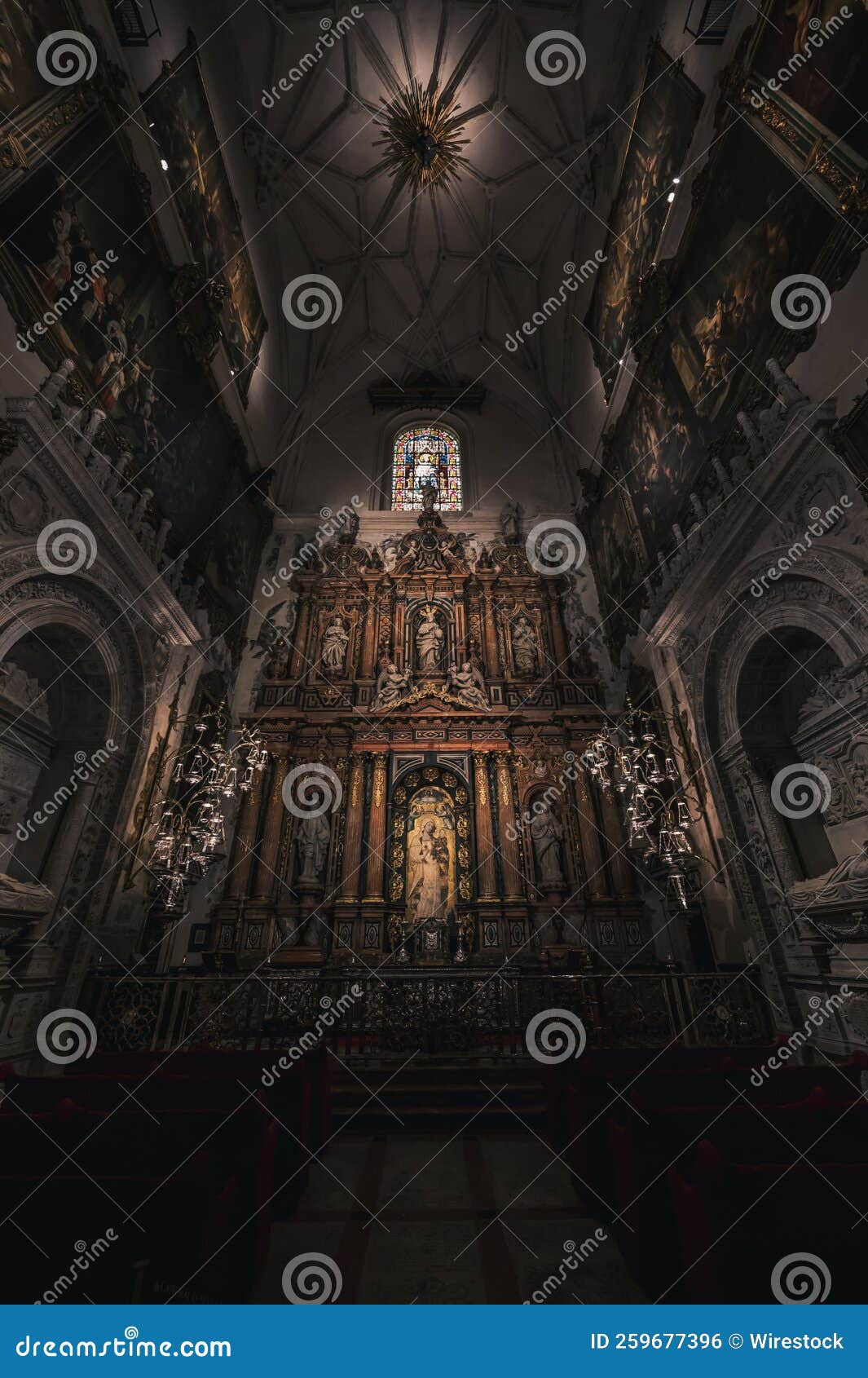 Low-angle Vertical Shot of the Inside of the Catedral De Sevilla in ...