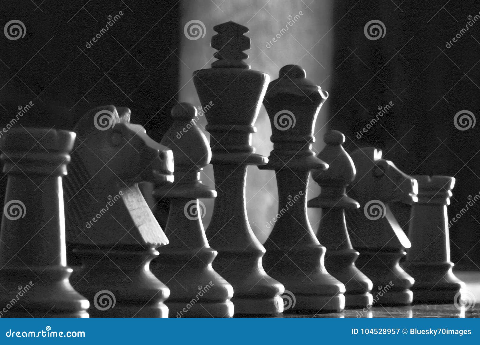 Low Angle and Very Close Up Capture of White Chess Pieces in Lo Stock ...