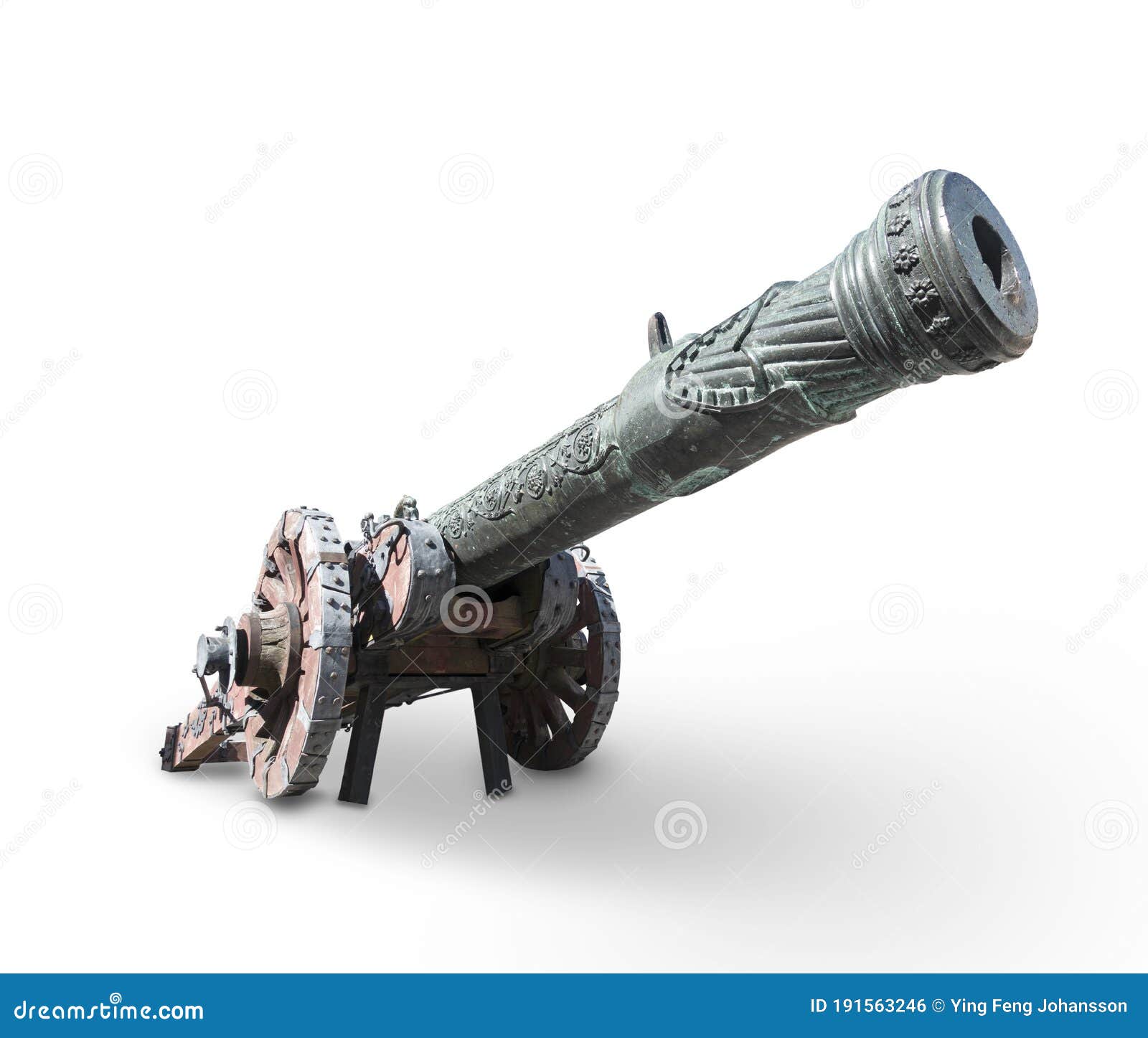 Ancient Cannon Isolated on White Stock Photo - Image of isolated ...