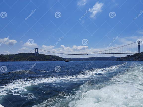Low-angle View of Bogaz Bridge of Istanbul in Spring Editorial ...