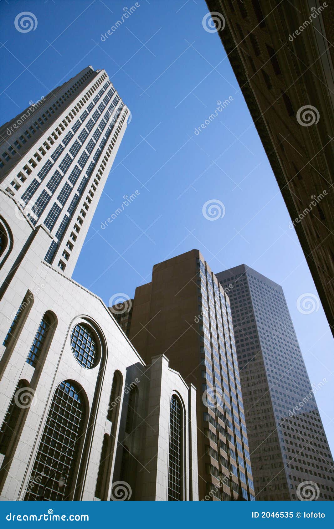 Low angle view of building stock image. Image of metropolis - 2046535