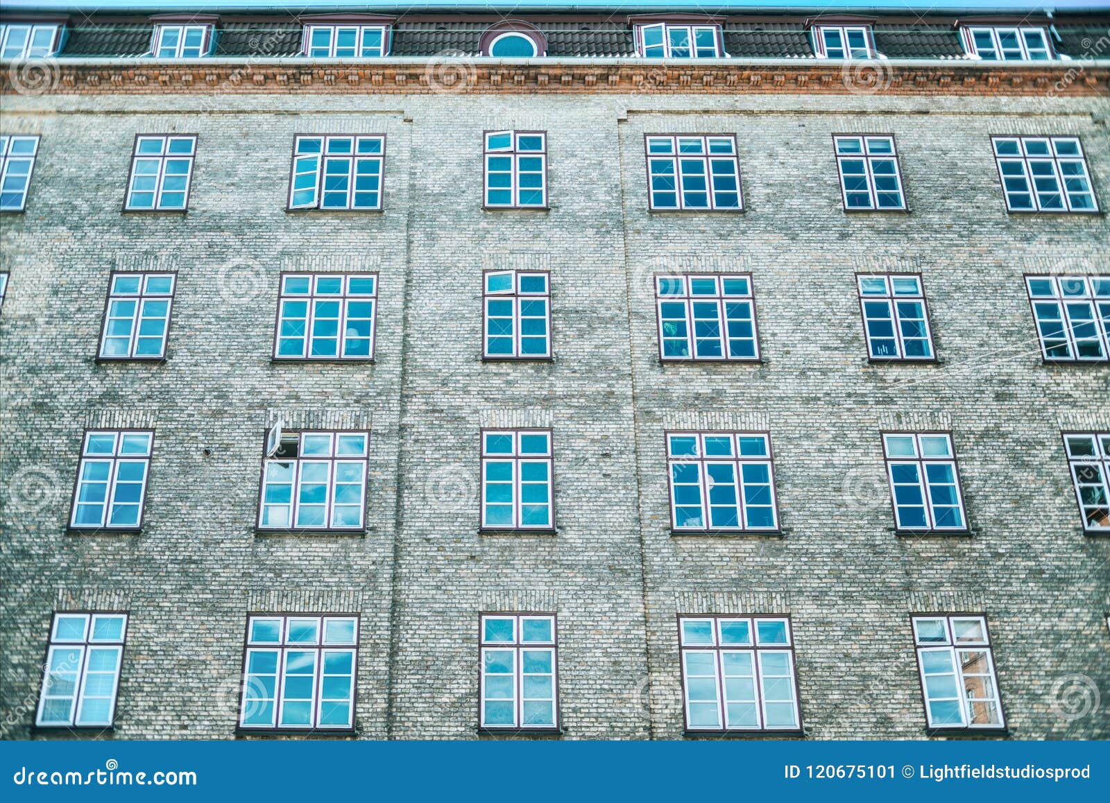 Low Angle View of Building with Arranged Windows, Stock Image - Image ...