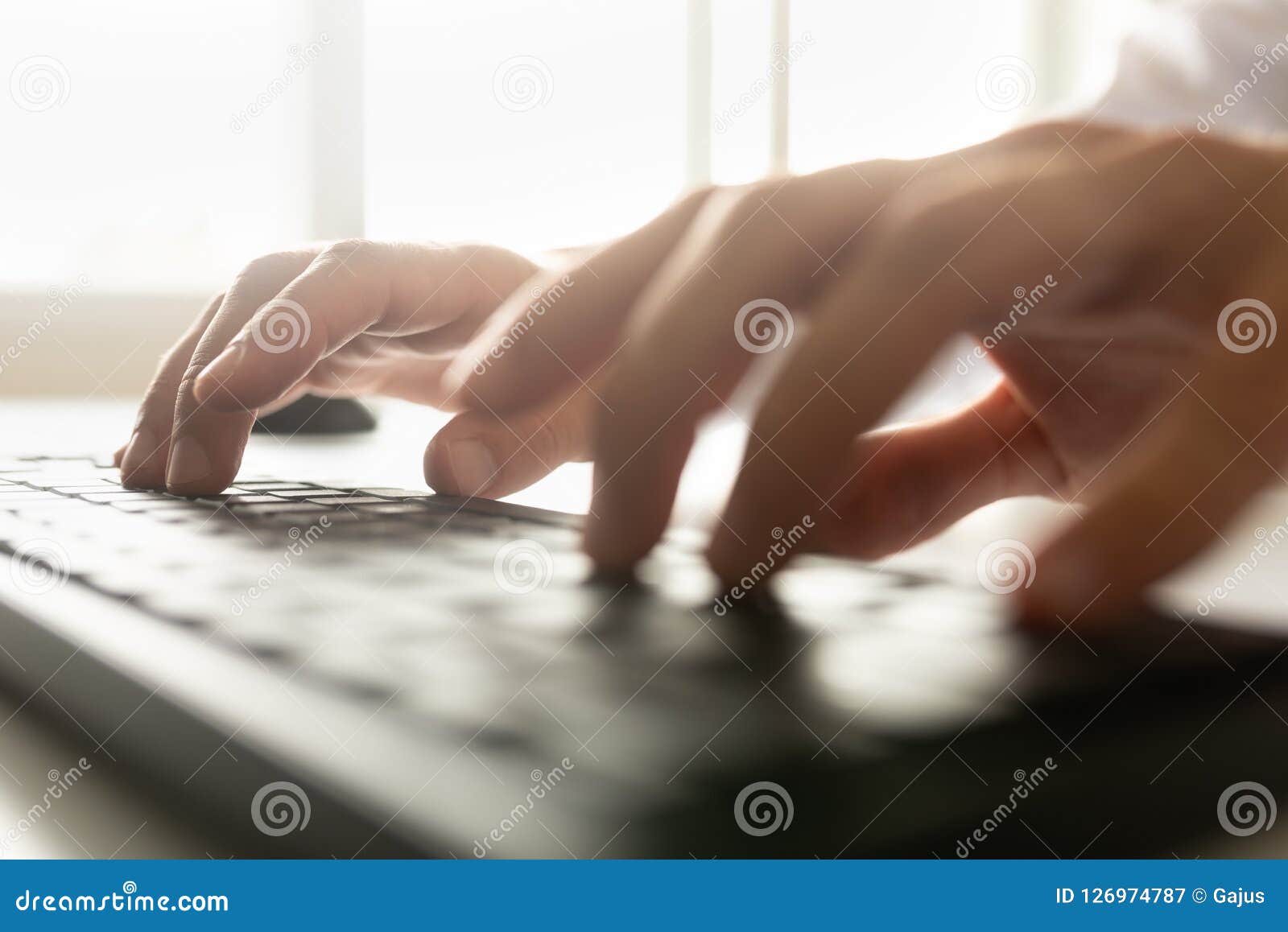 Low Angle View of a Businessman Typing on a Computer Keyboard Stock ...