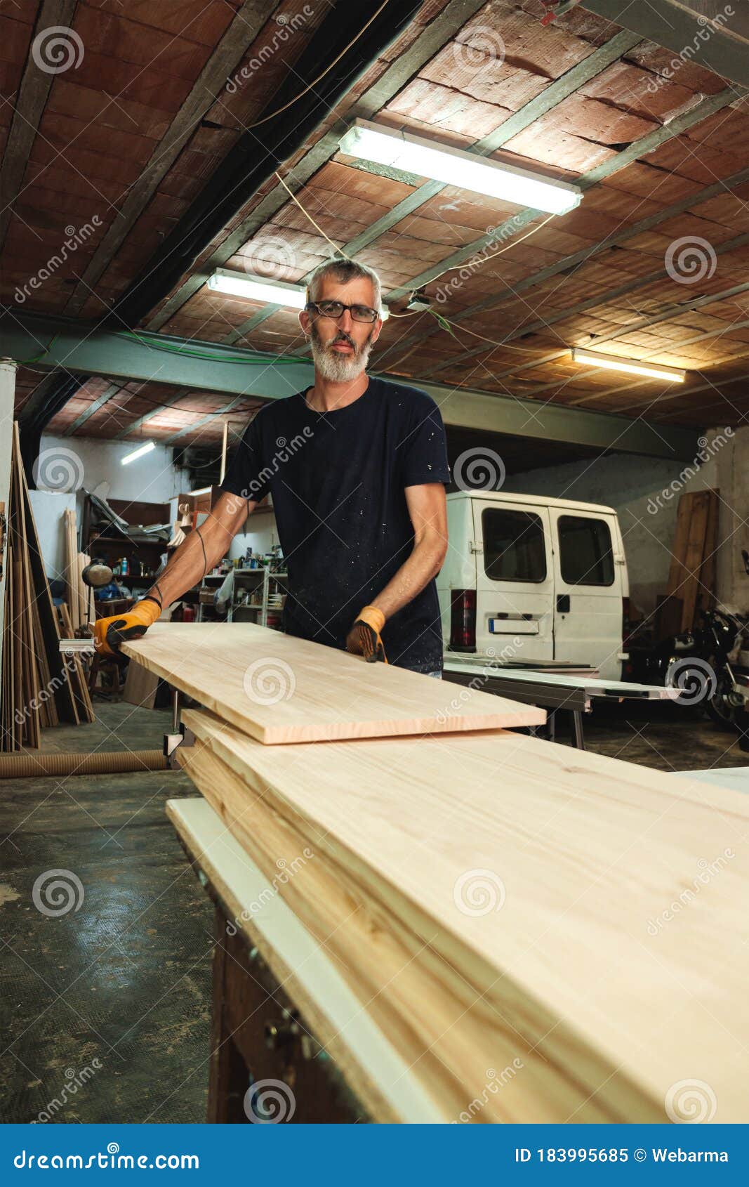 Carpenter Sorting Pieces of Wood Stock Image - Image of manufacturing ...