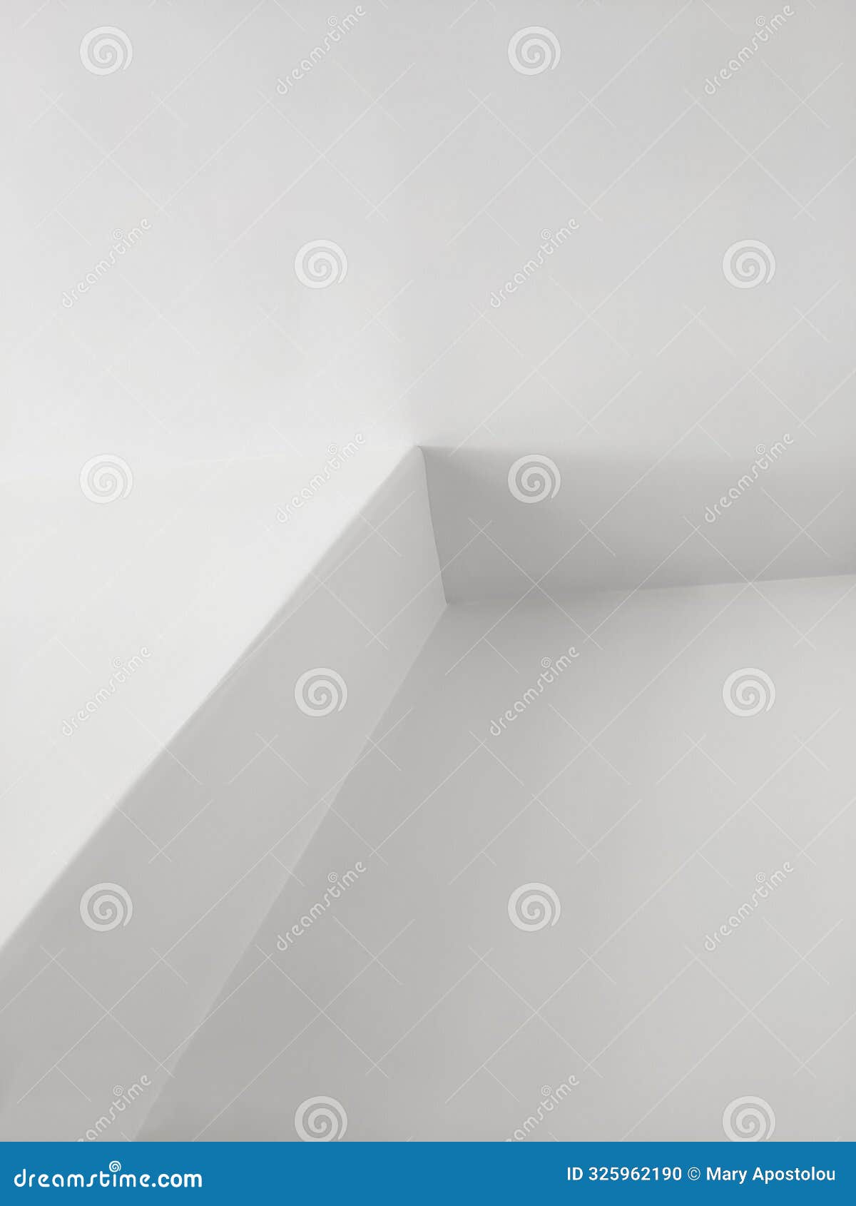 Low Angle View Ceiling. Empty White Walls with Shadows. Light and ...