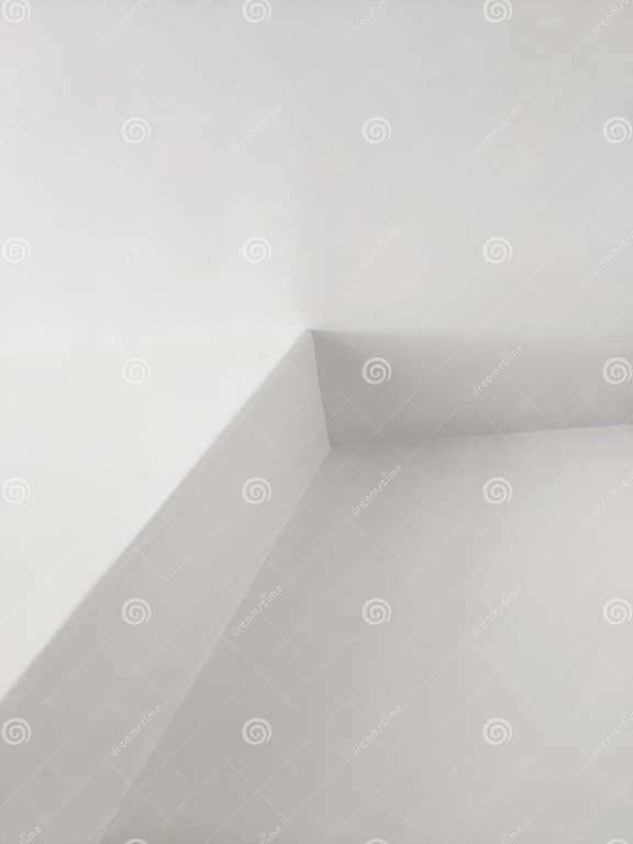 Low Angle View Ceiling. Empty White Walls with Shadows. Light and ...