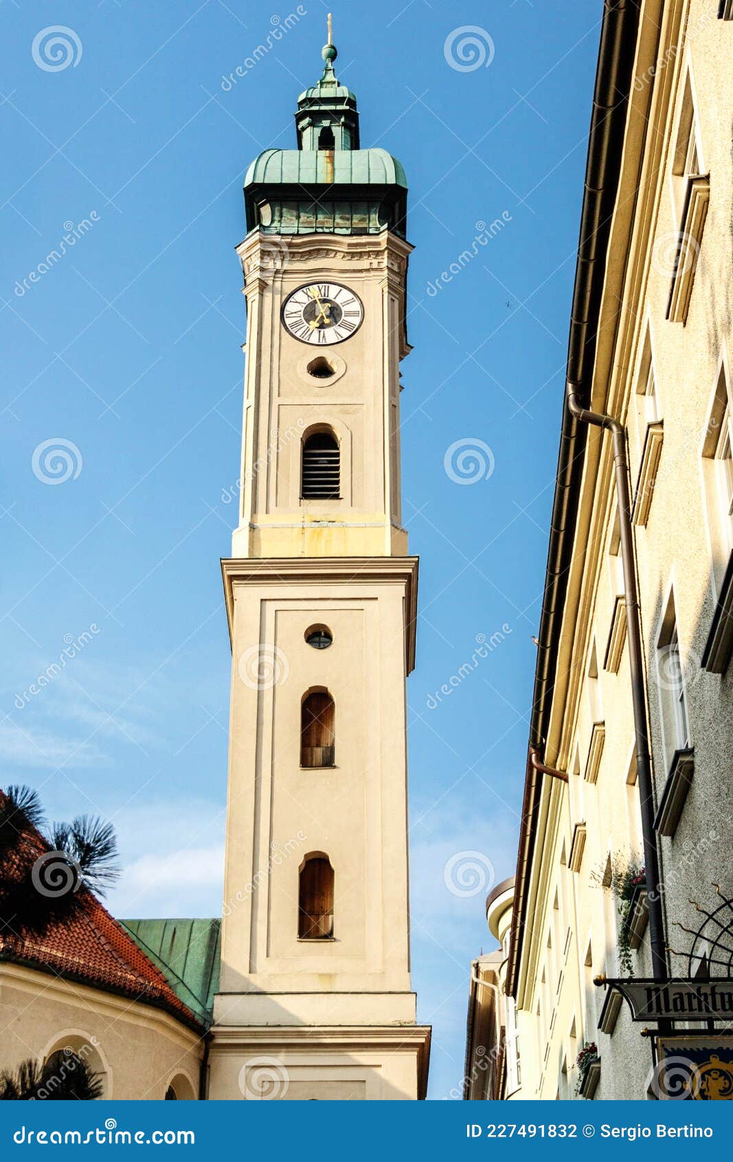 Low Angle View of Decorative Stone Clock Tower Stock Photo - Image of ...