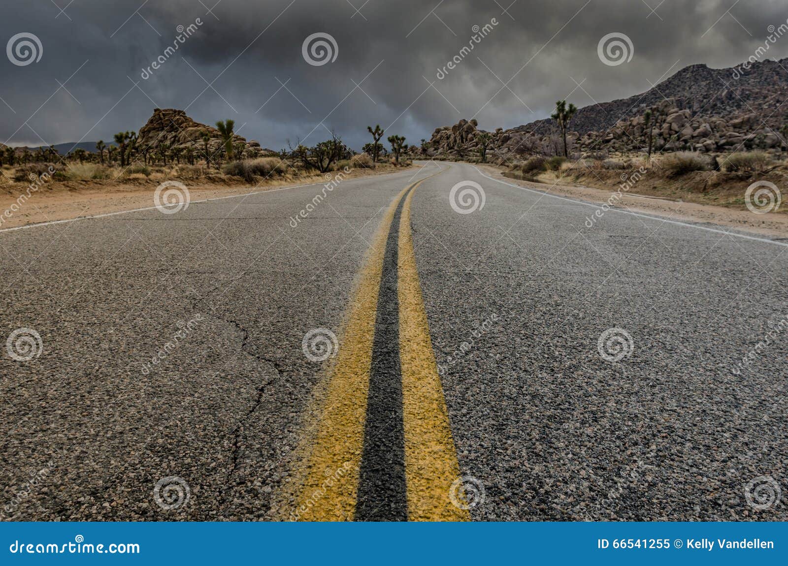 Low Angle View of Desert Road Just before a Storm Stock Image - Image ...