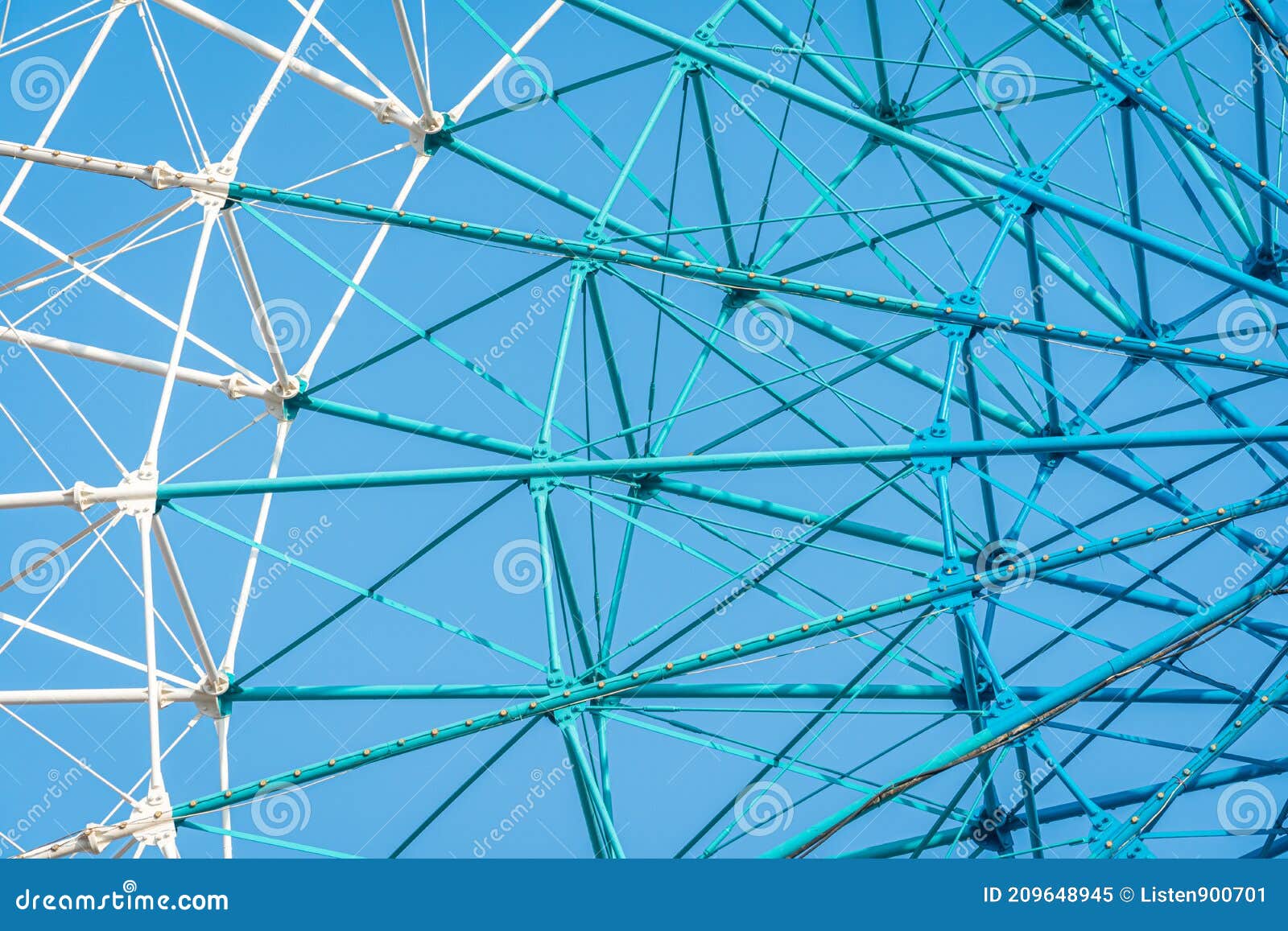 Low Angle View of Details of Steel Frame Structure of a Ferris Wheel ...
