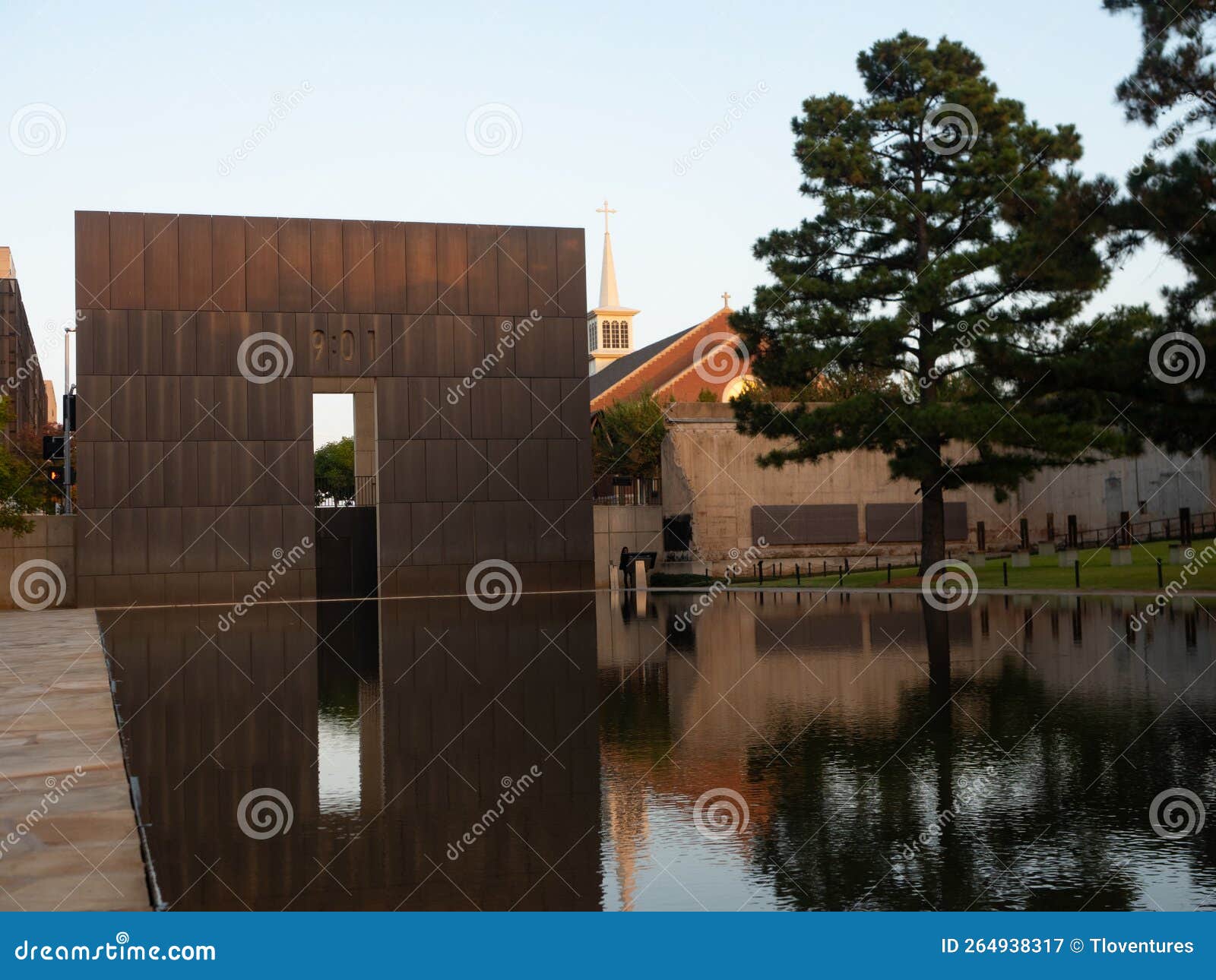 Low Angle View of the Eastern or 9:01 Gate of Time Reflected in the ...