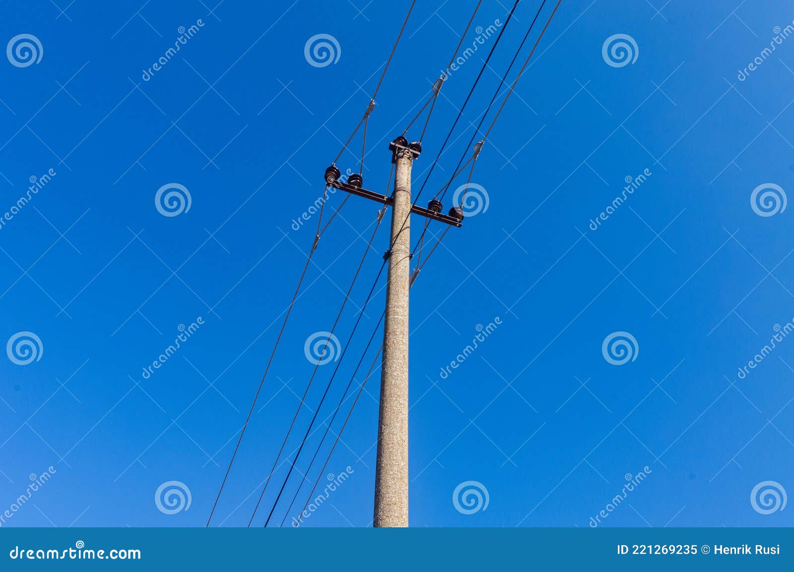 Low Angle View of Electricity Pillar Stock Image - Image of machine ...