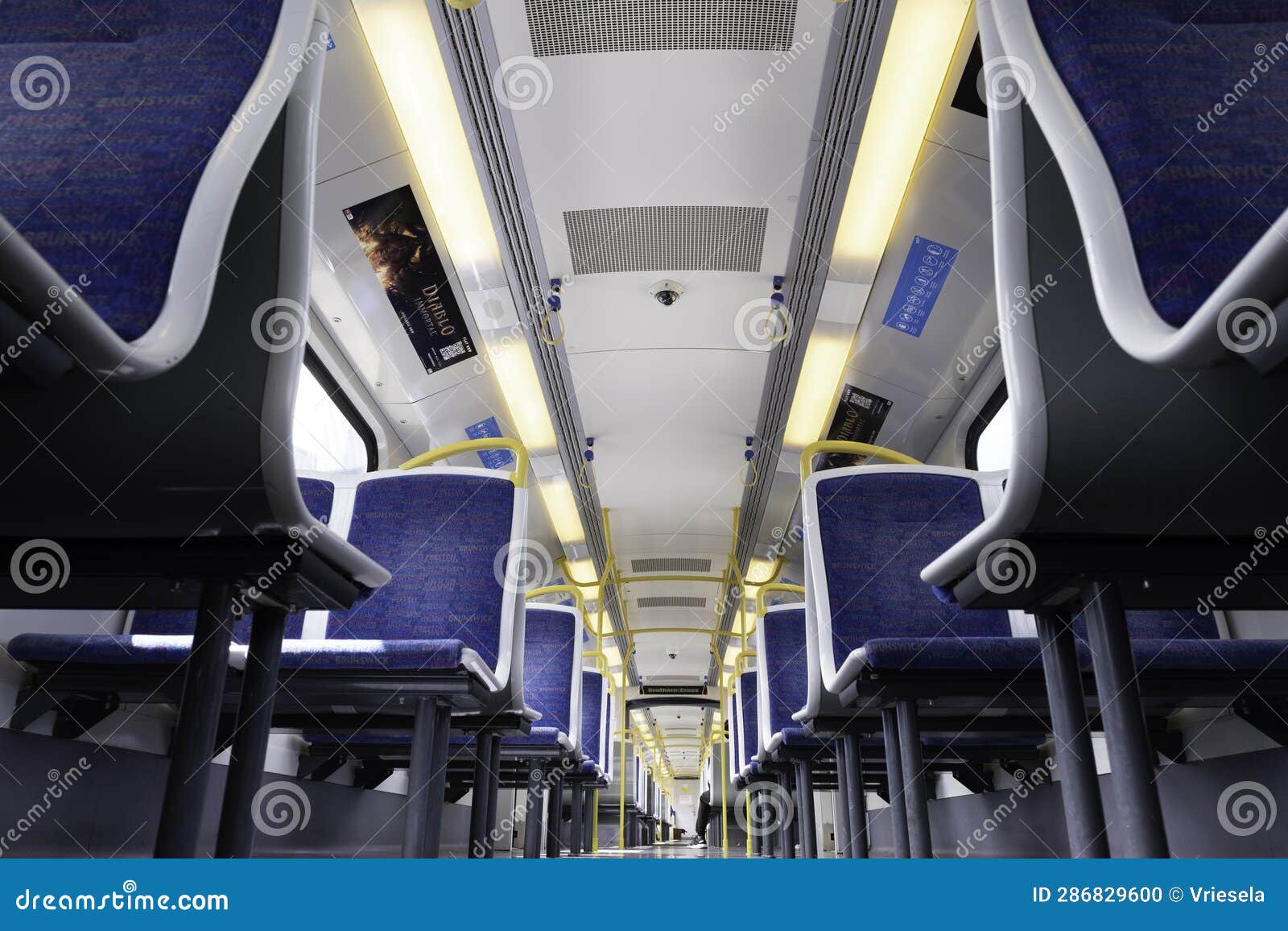 Low Angle View in an Empty Metro Train in Melbourne, Australia ...