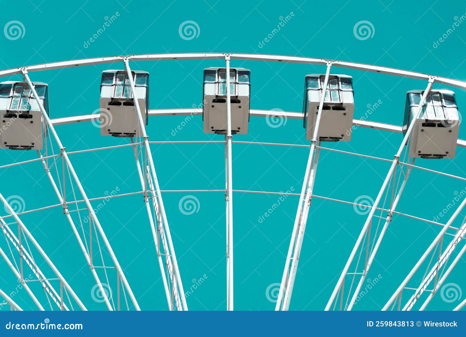 Low-angle View of the Ferris Wheel Cabins before the Blue Sky Editorial ...