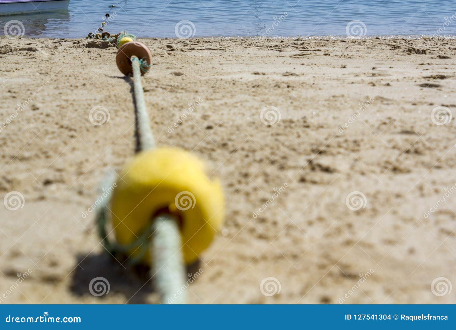 Low Angle View of Floating Rope on the Beach Stock Photo - Image of ...