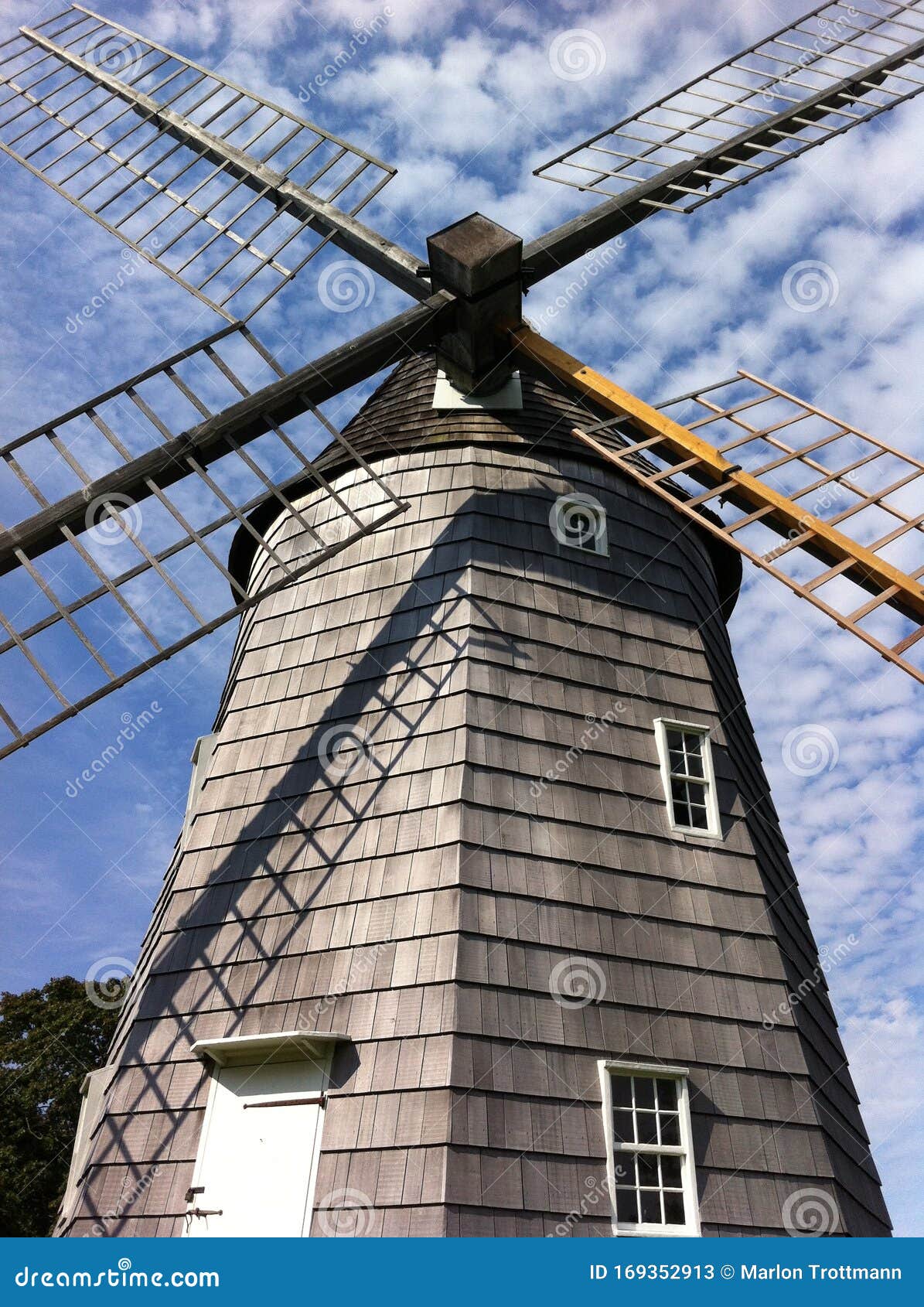 Low Angle View of Hook Windmill in East Hampton Stock Image - Image of ...