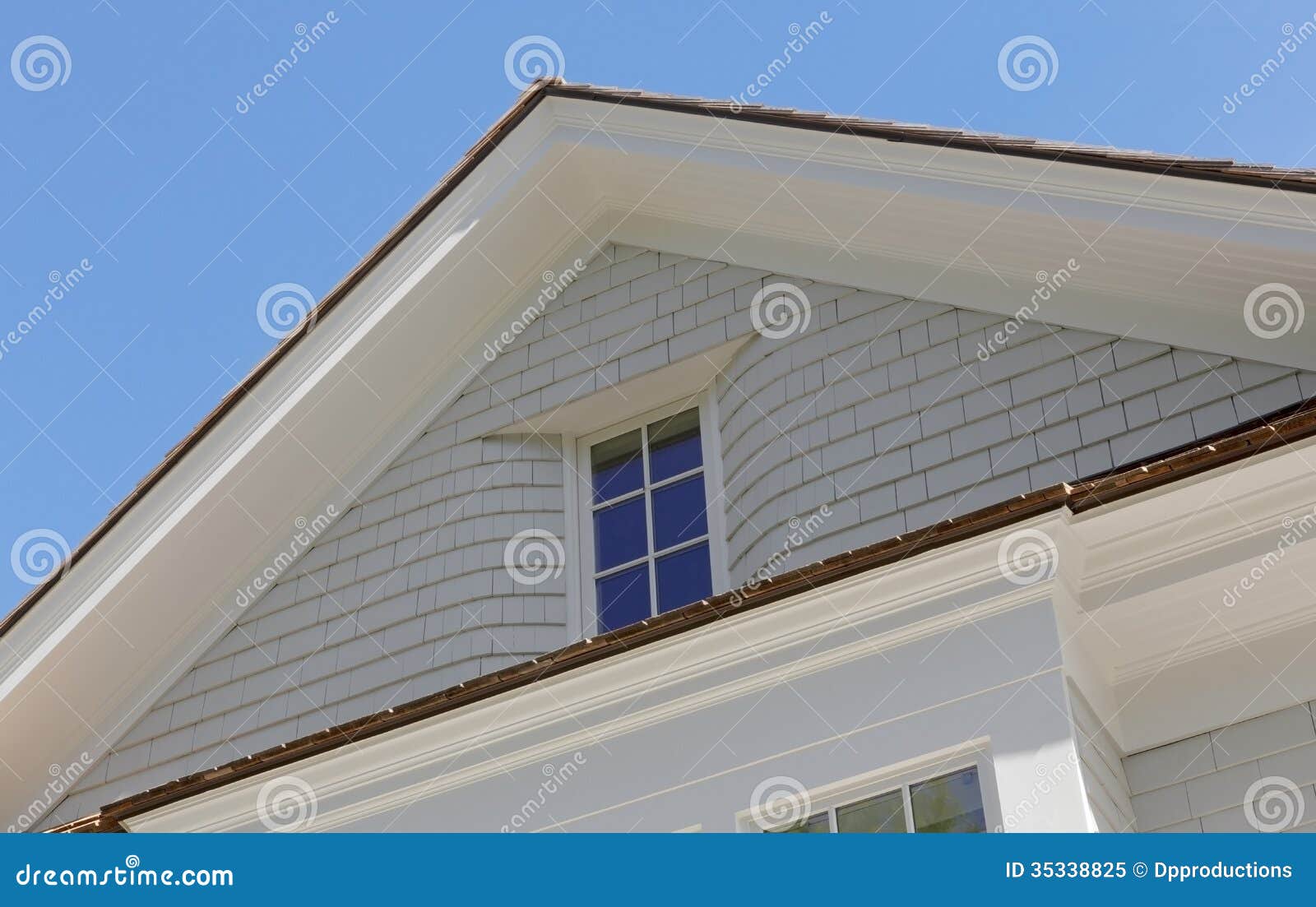 Low Angle View of House Upper Floors Stock Image - Image of outside ...