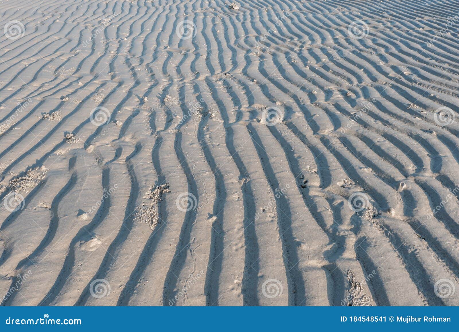 Low Angle View of Line Pattern on Sand Created by Waves in Belitung ...