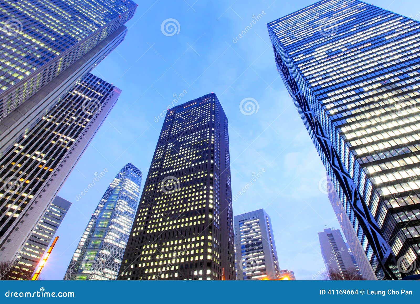 Low Angle View of Modern Building Stock Photo - Image of illuminated ...
