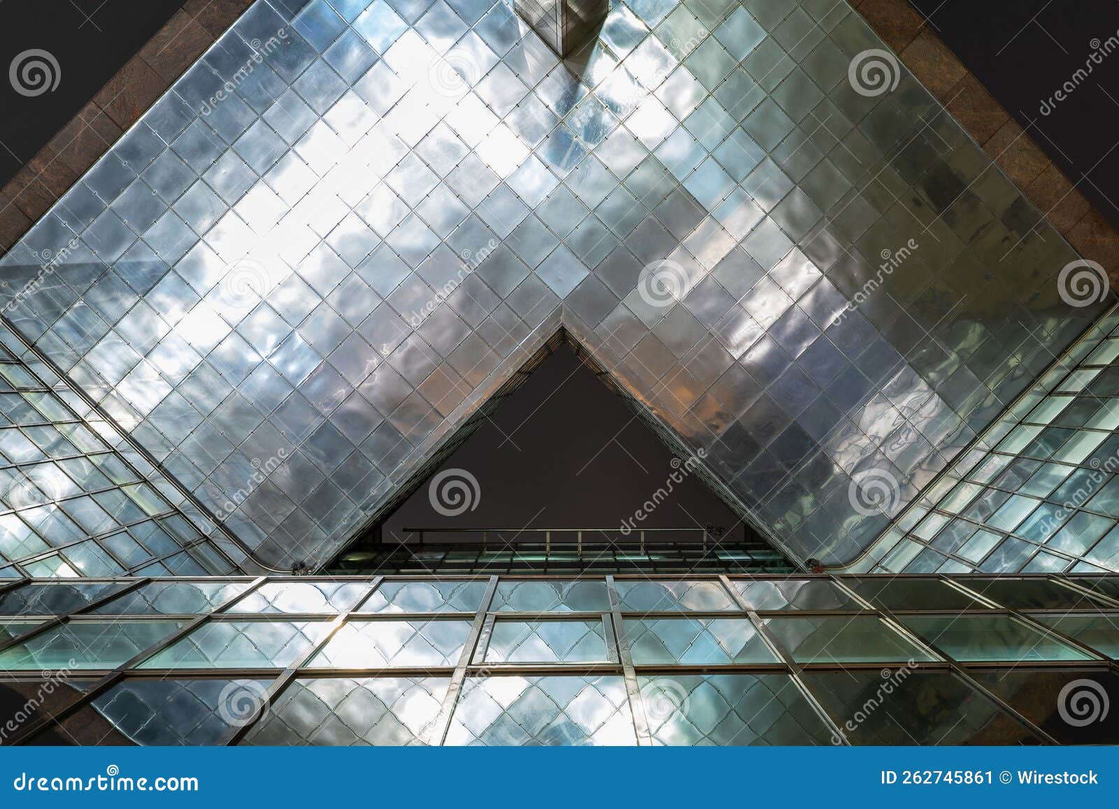 Low-angle View of a Modern Building S Exterior Walls with a Triangular ...