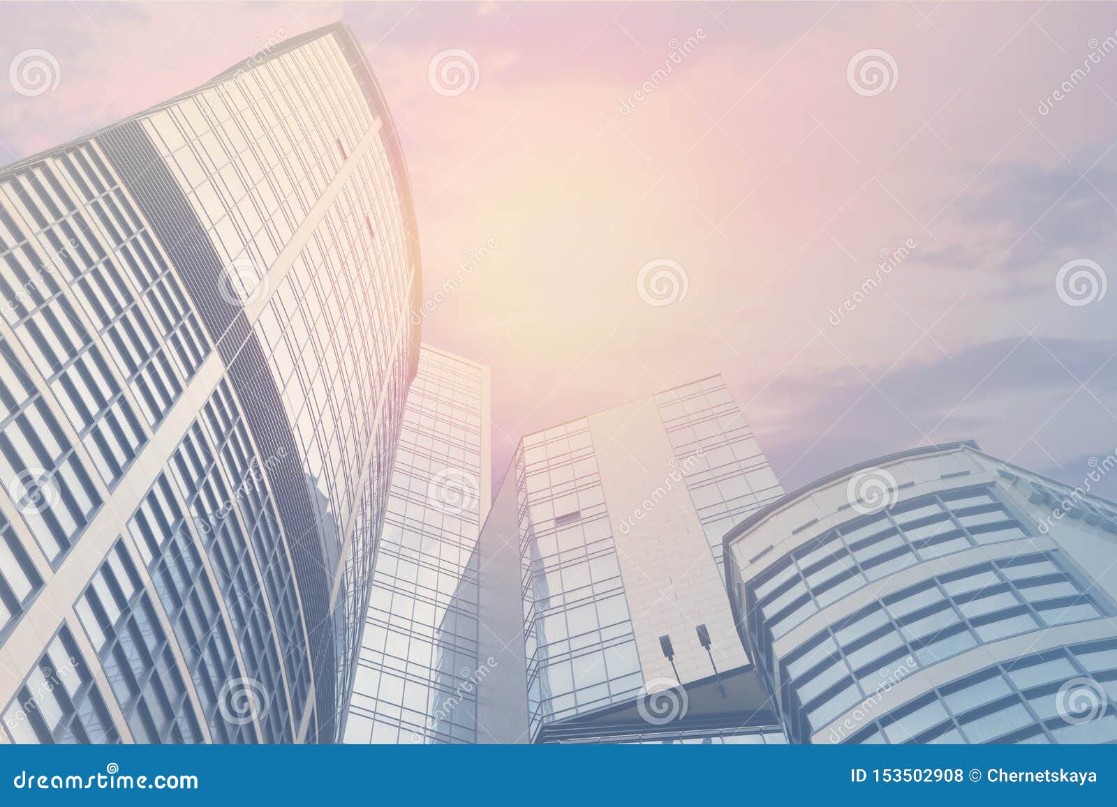 Low Angle View of Buildings. Beautiful Cityscape Stock Photo - Image of ...