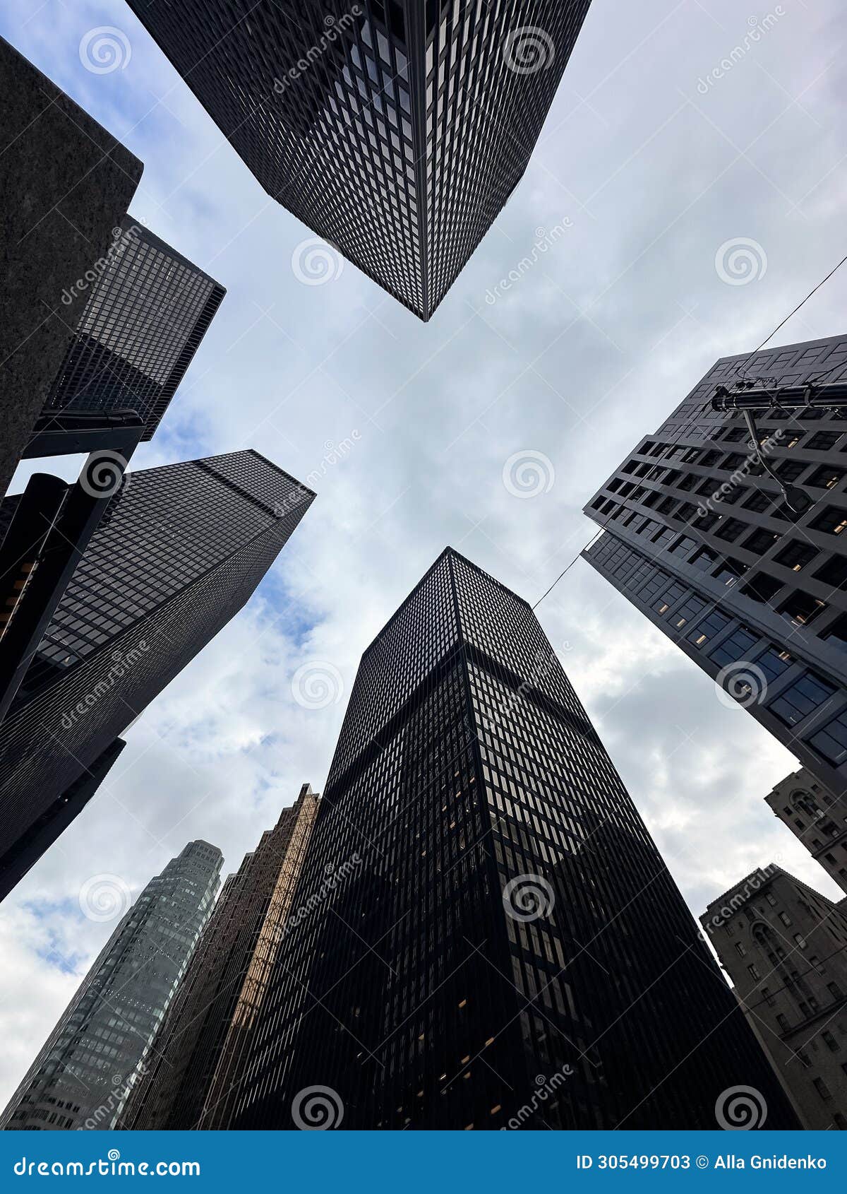 Low-angle View of Modern Skyscrapers Stock Image - Image of streets ...