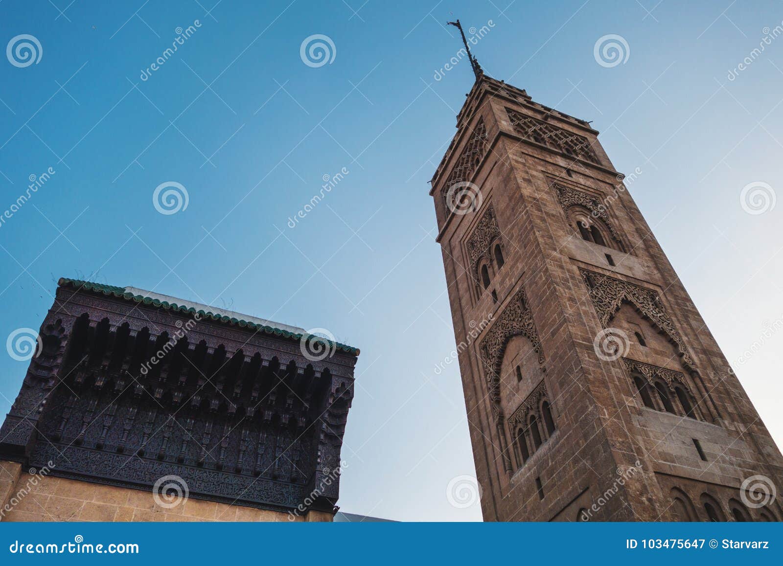 Mosque in Habous Casablanca Editorial Photography - Image of blue ...
