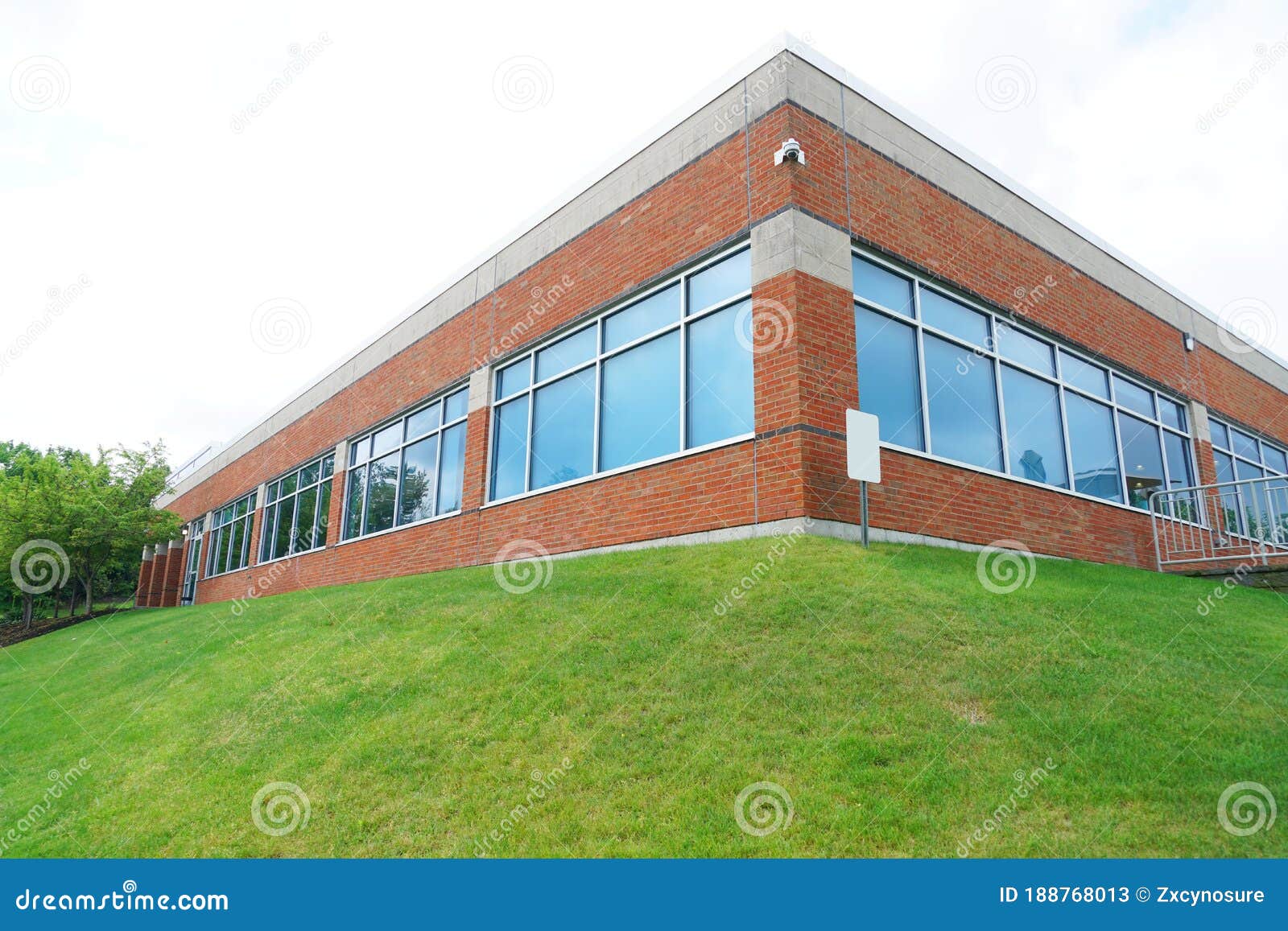 Low Angle View of Office Building Corner Exterior Stock Image - Image ...